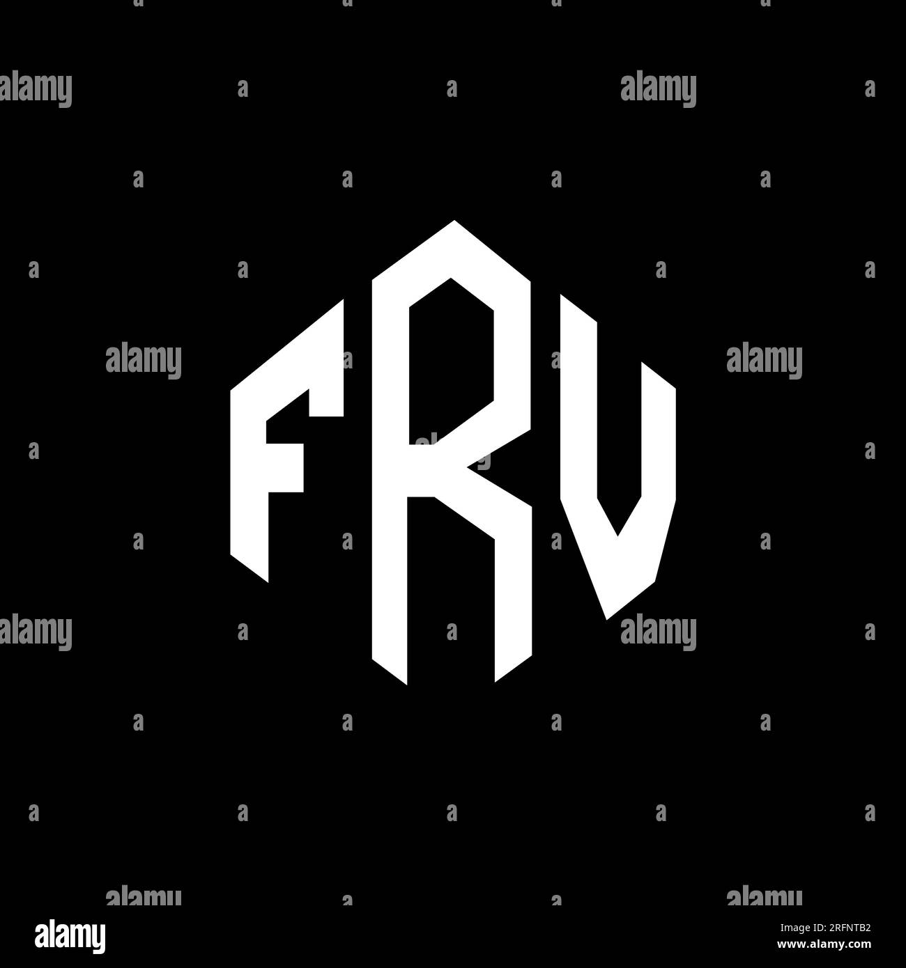 FRV letter logo design with polygon shape. FRV polygon and cube shape ...