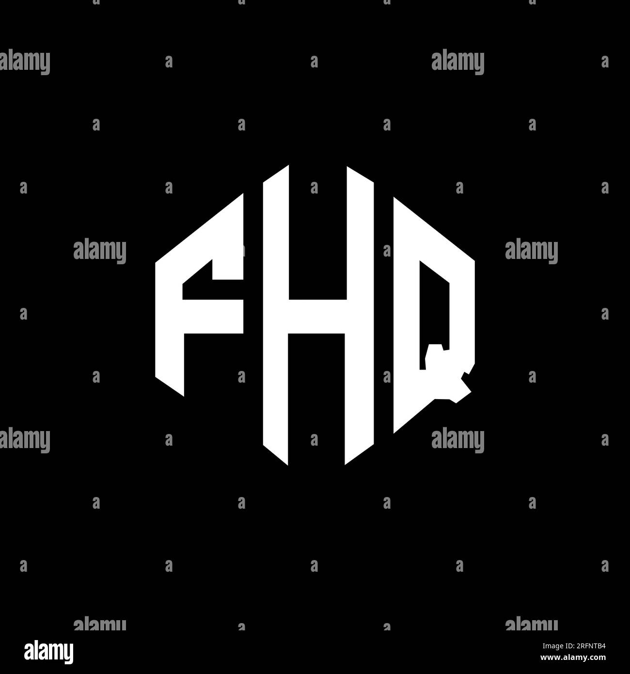 FHQ letter logo design with polygon shape. FHQ polygon and cube shape ...