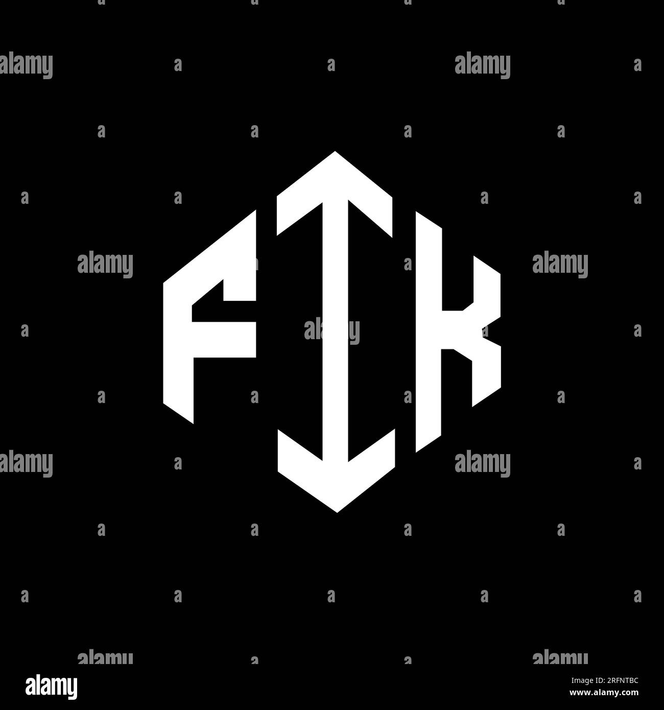 FIK letter logo design with polygon shape. FIK polygon and cube shape ...