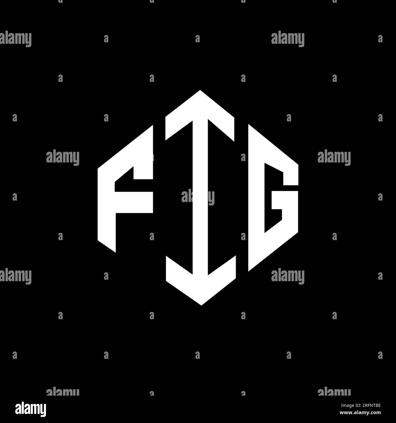 FIG letter logo design with polygon shape. FIG polygon and cube shape ...