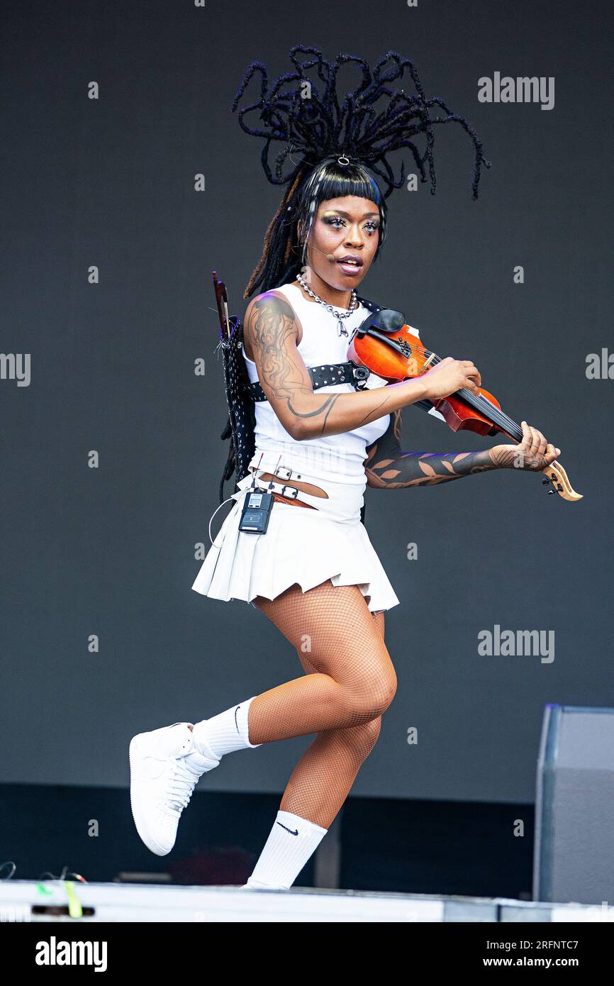 Sudan Archives, also known as Brittney Denise Parks, performs on day two of the Lollapalooza ...