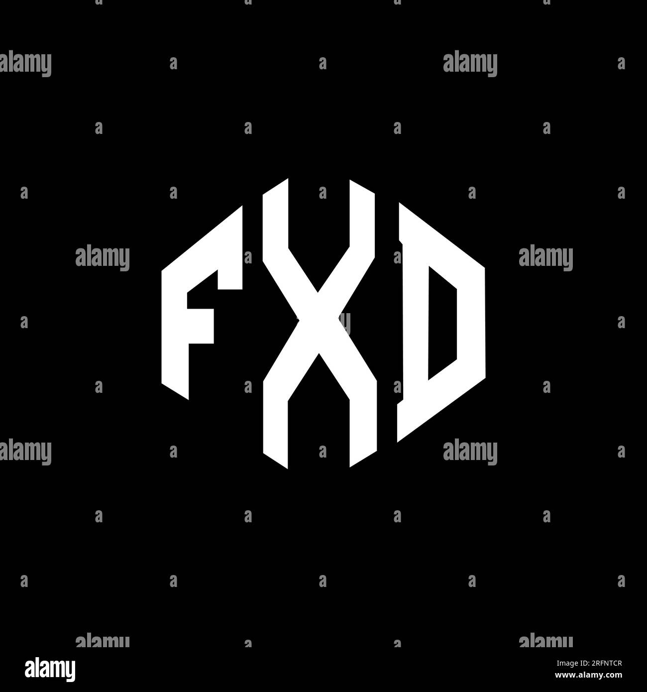 FXD letter logo design with polygon shape. FXD polygon and cube shape ...