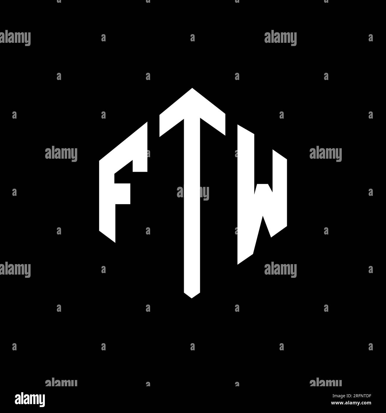FTW letter logo design with polygon shape. FTW polygon and cube shape ...