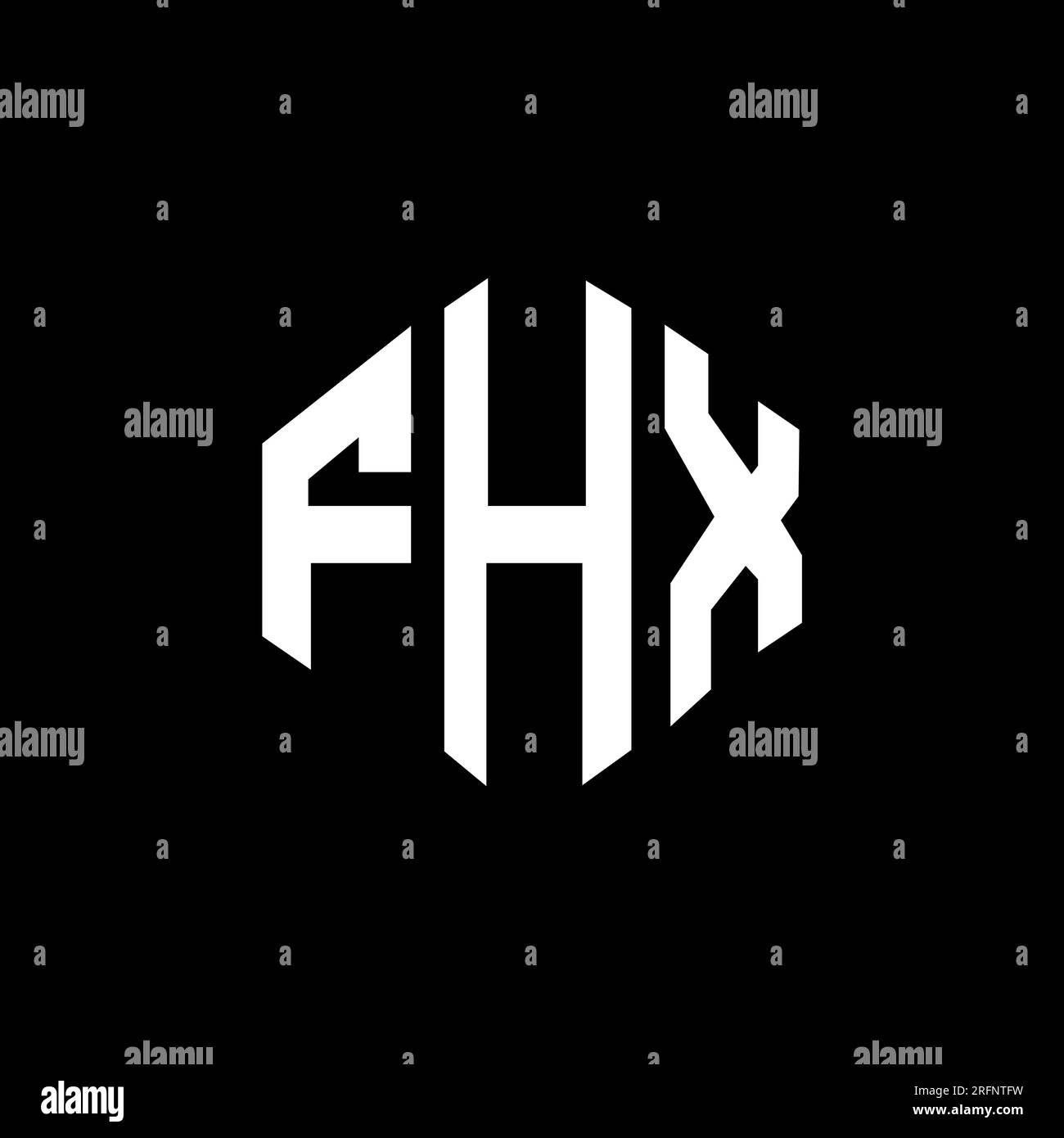 FHX letter logo design with polygon shape. FHX polygon and cube shape ...