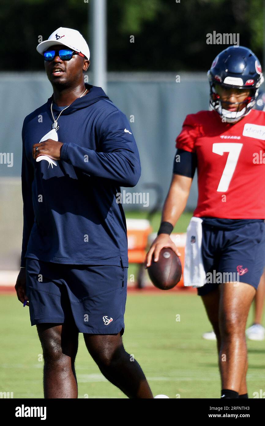 Houston Texan quarterback coach Jarrod Johnson and QB C.J.Stroud #9 ...