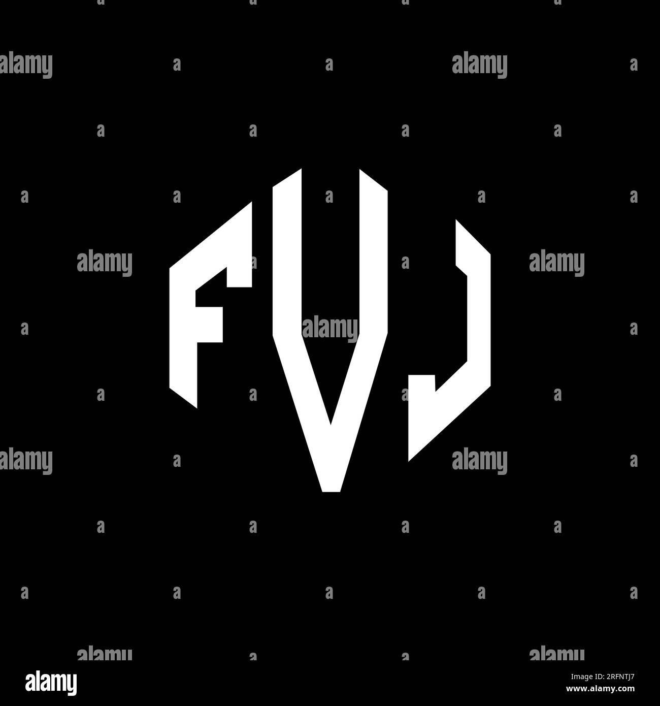 FVJ letter logo design with polygon shape. FVJ polygon and cube shape ...