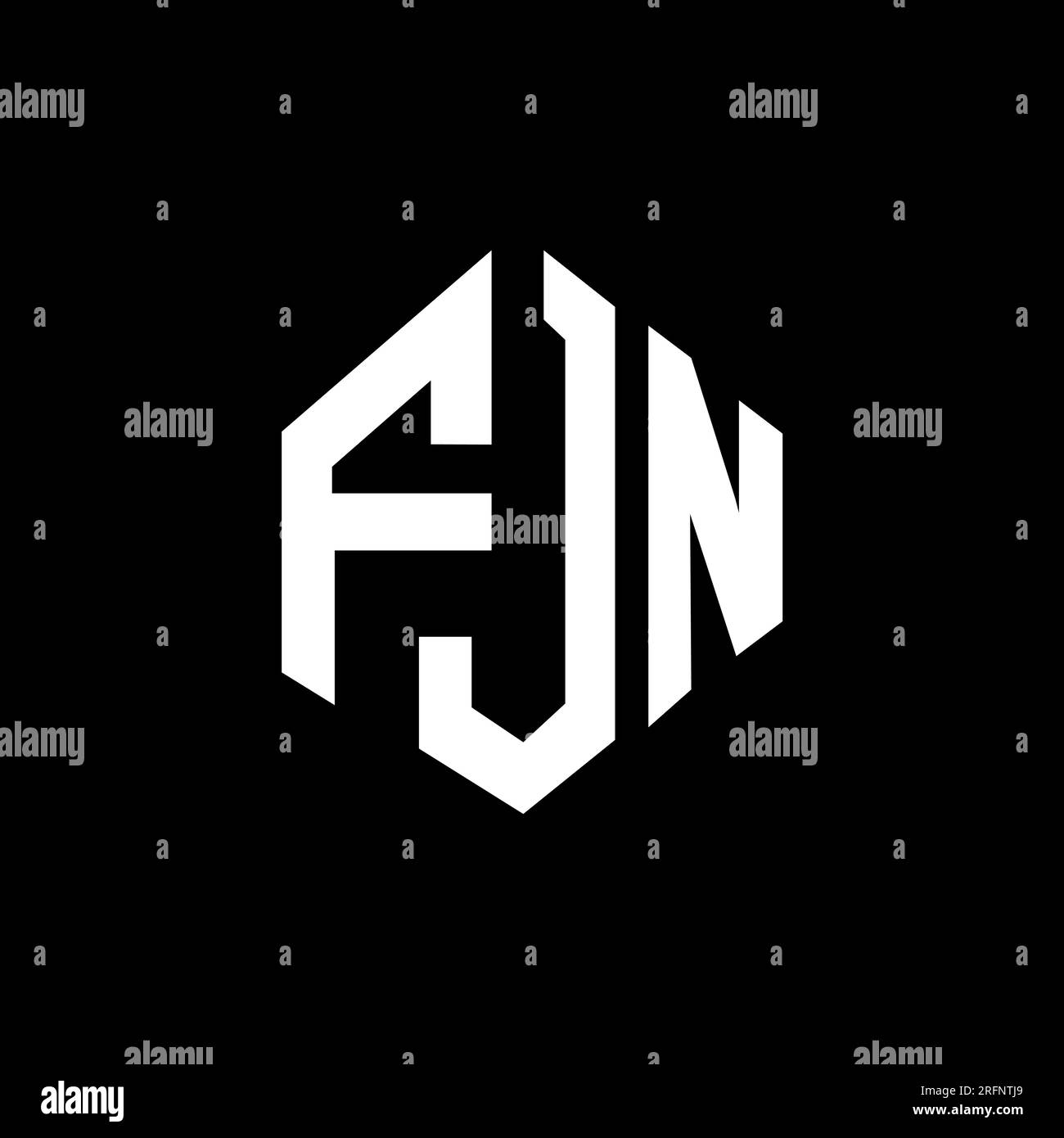 FJN letter logo design with polygon shape. FJN polygon and cube shape ...