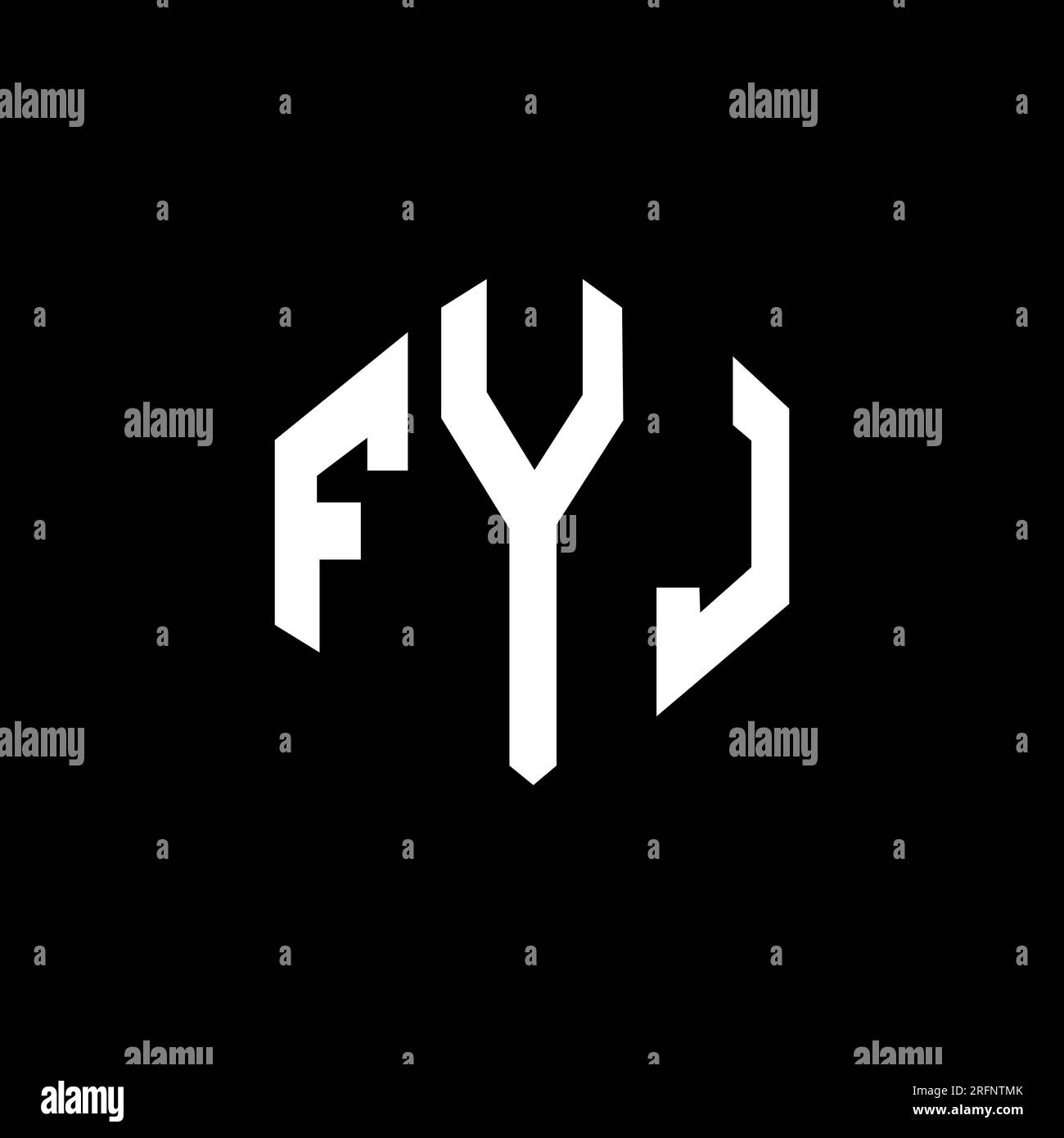 FYJ letter logo design with polygon shape. FYJ polygon and cube shape ...