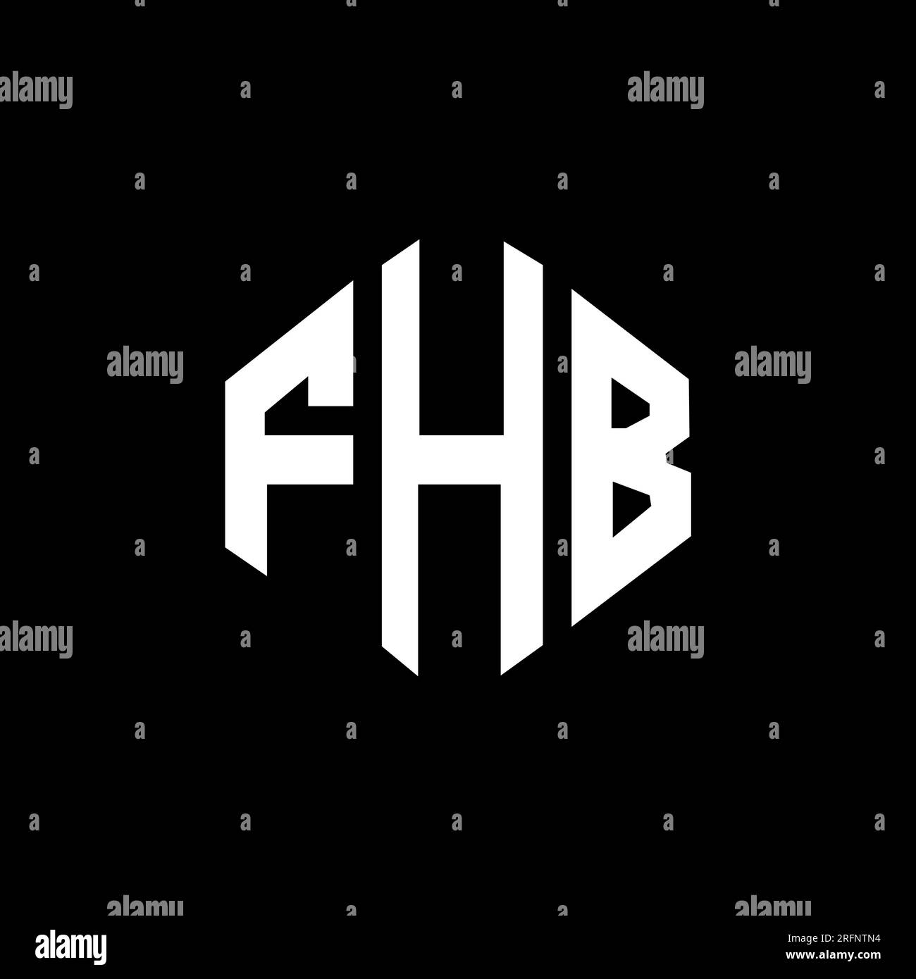 FHB letter logo design with polygon shape. FHB polygon and cube shape ...