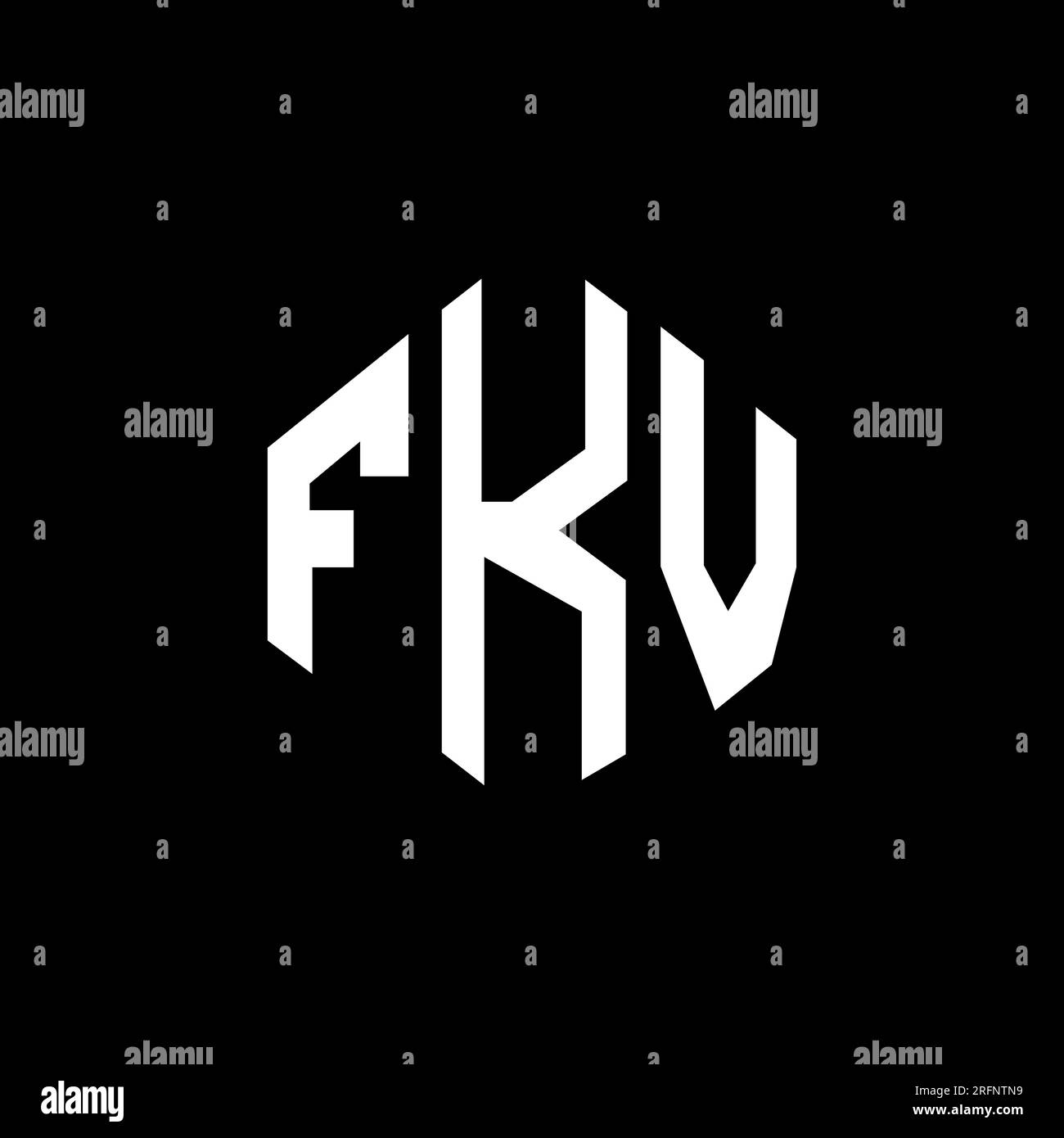 FKV letter logo design with polygon shape. FKV polygon and cube shape ...