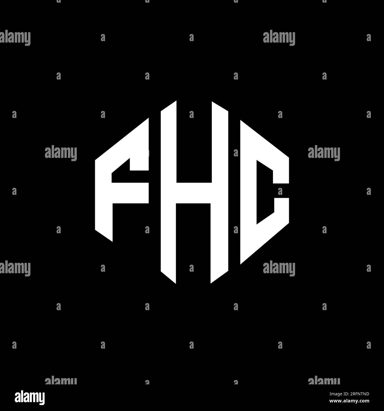 FHC letter logo design with polygon shape. FHC polygon and cube shape logo design. FHC hexagon ...