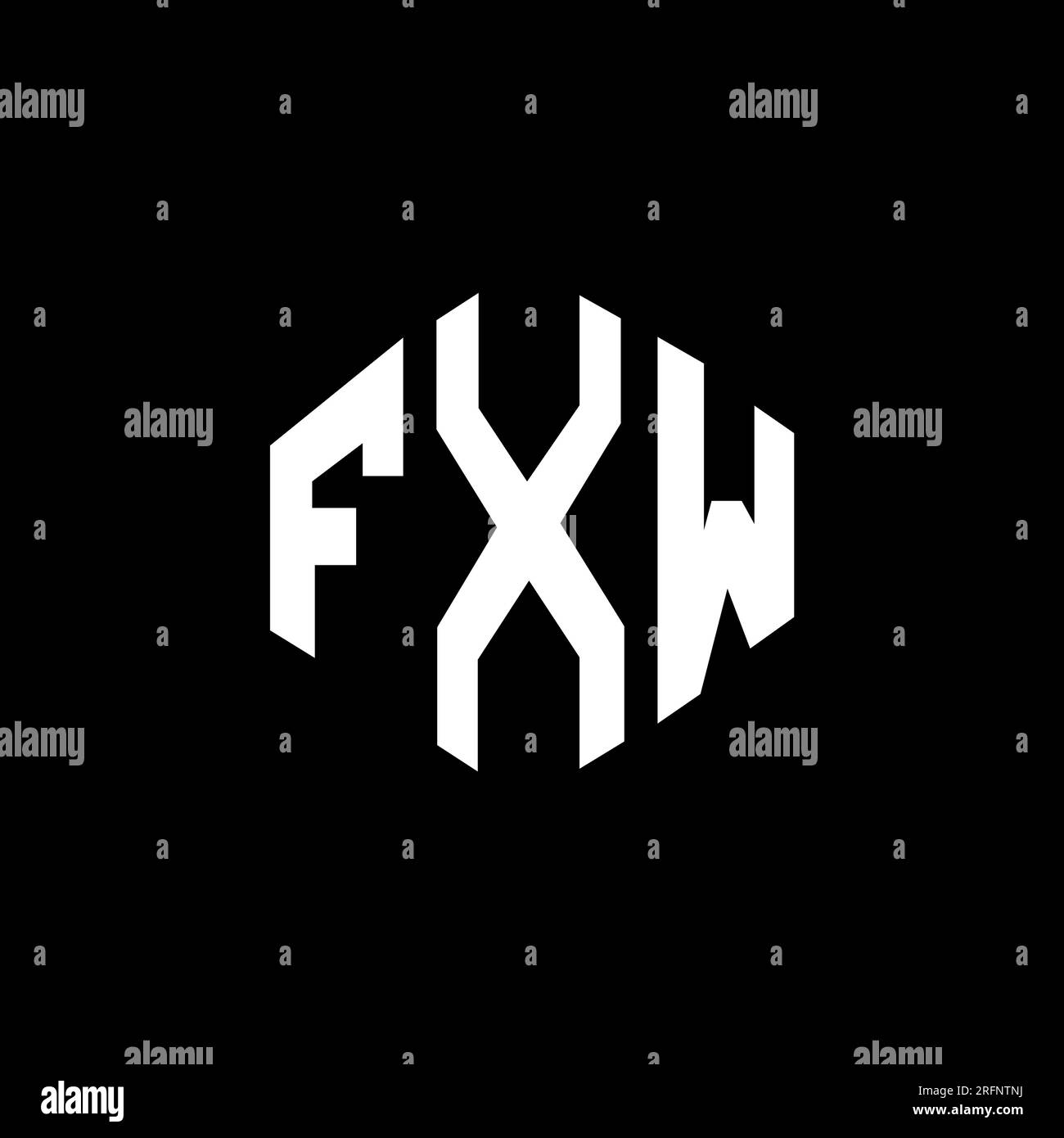FXW letter logo design with polygon shape. FXW polygon and cube shape ...