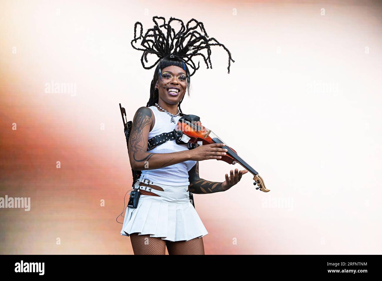 Sudan Archives, also known as Brittney Denise Parks, performs on day two of the Lollapalooza ...