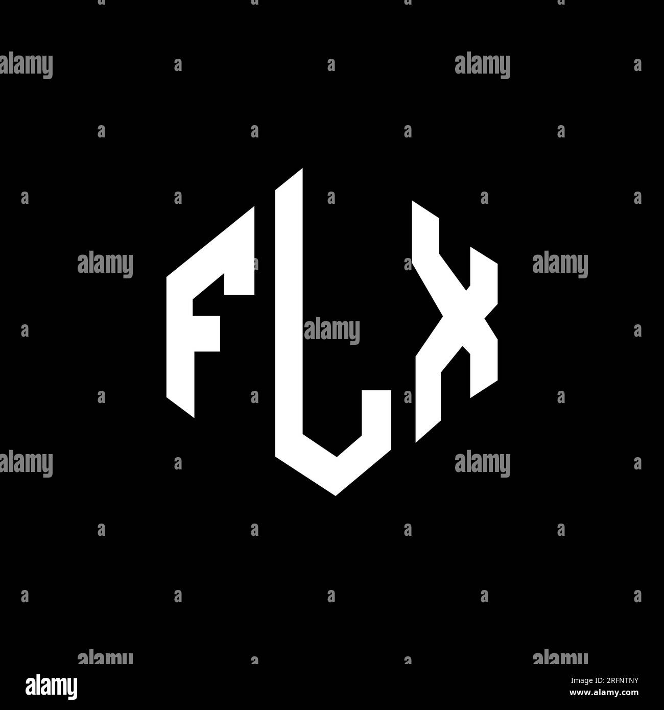 FLX letter logo design with polygon shape. FLX polygon and cube shape ...
