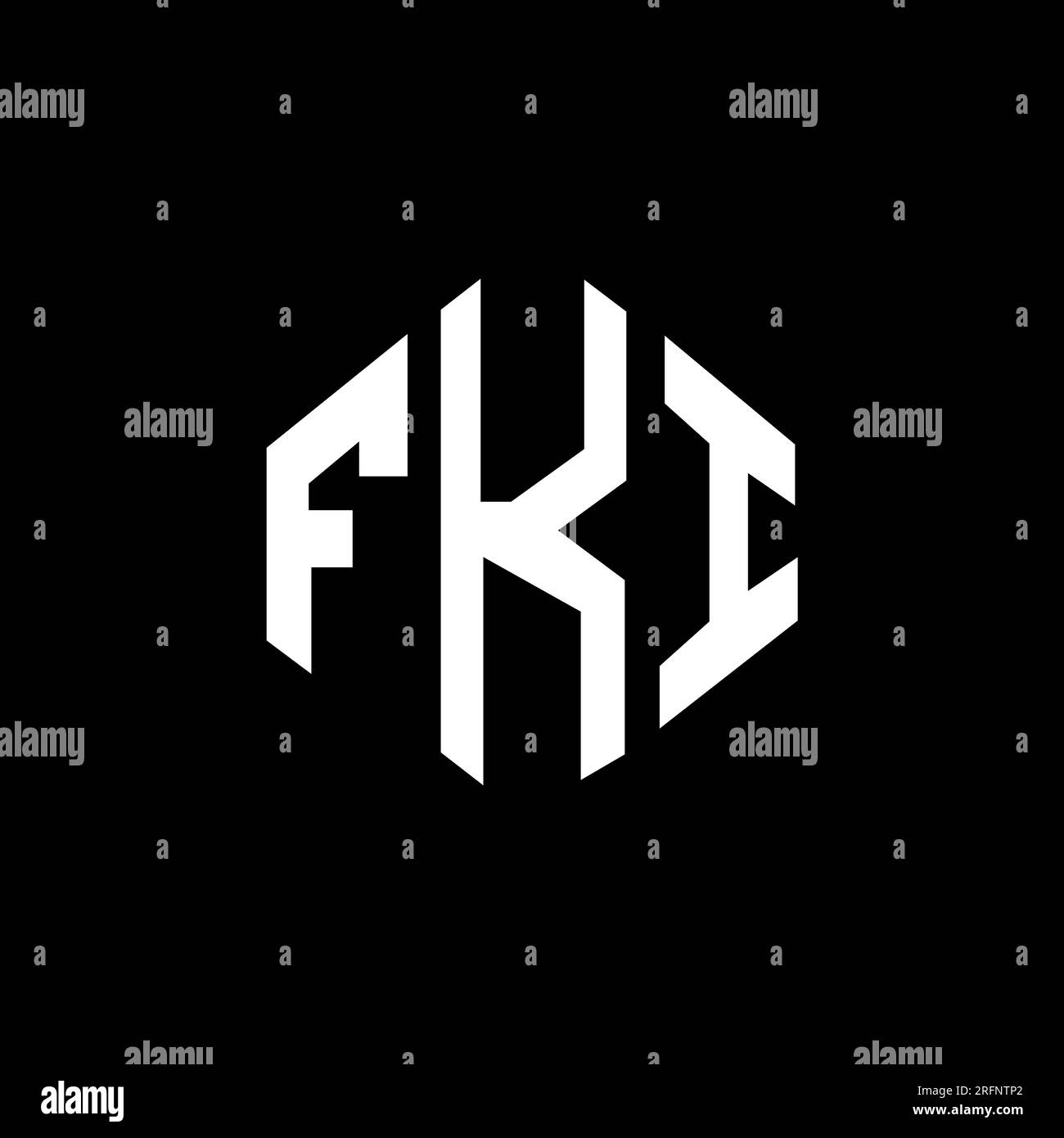 FKI letter logo design with polygon shape. FKI polygon and cube shape ...