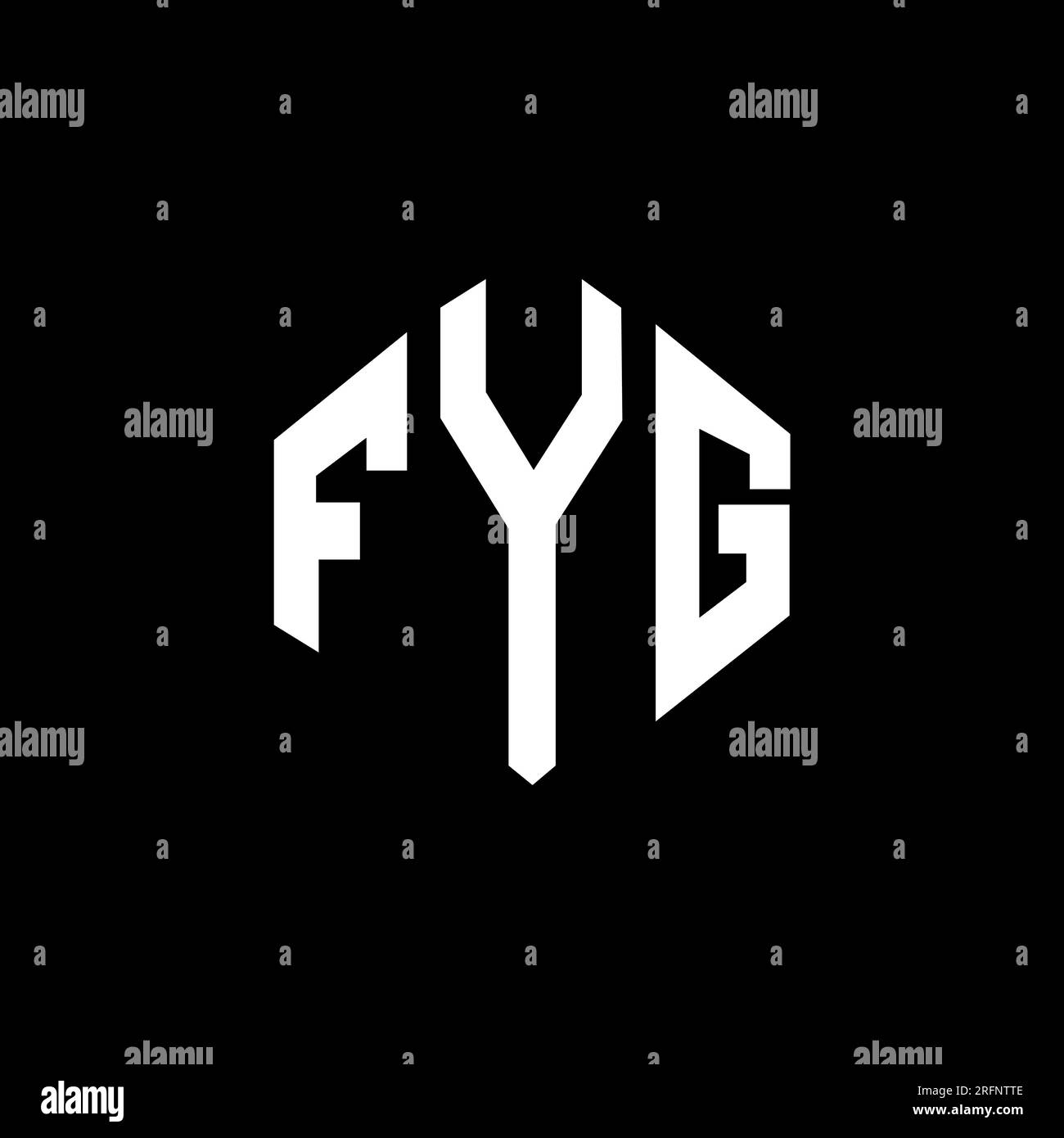 FYG letter logo design with polygon shape. FYG polygon and cube shape ...