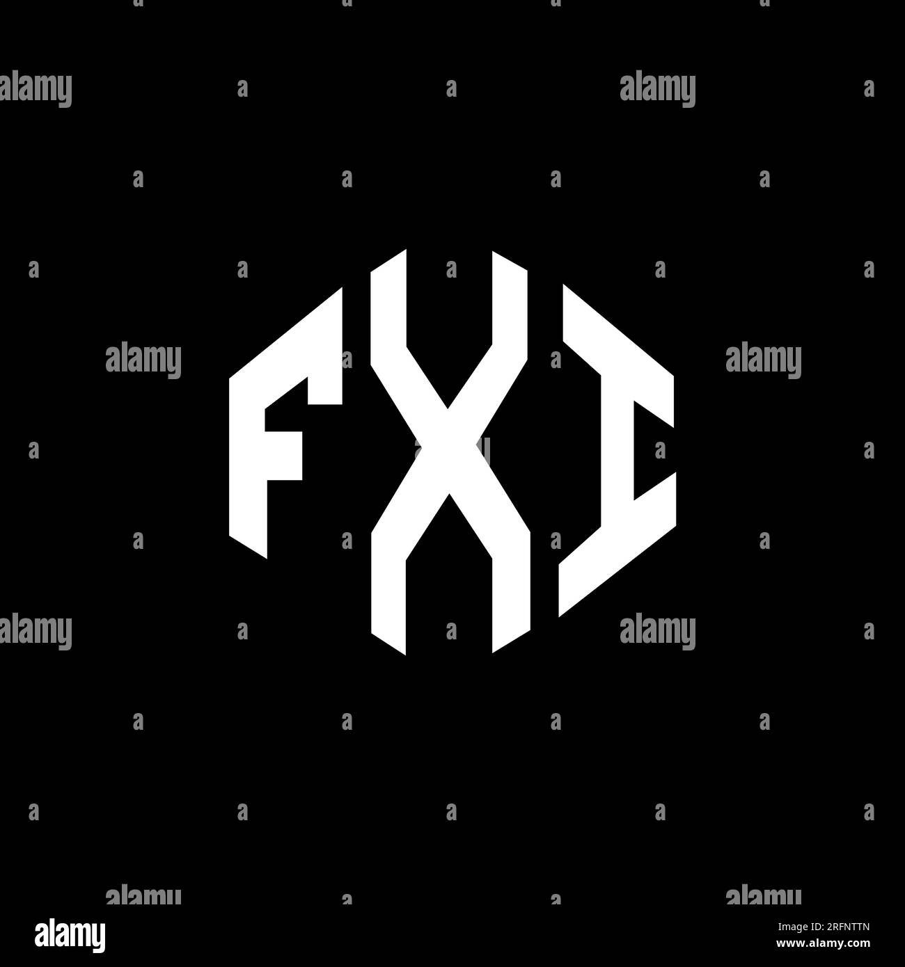 FXI letter logo design with polygon shape. FXI polygon and cube shape logo design. FXI hexagon ...