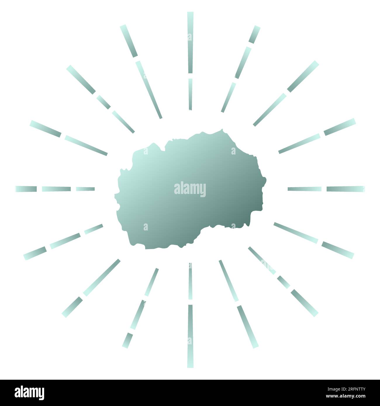 Macedonia gradiented sunburst. Map of the country with colorful star ...
