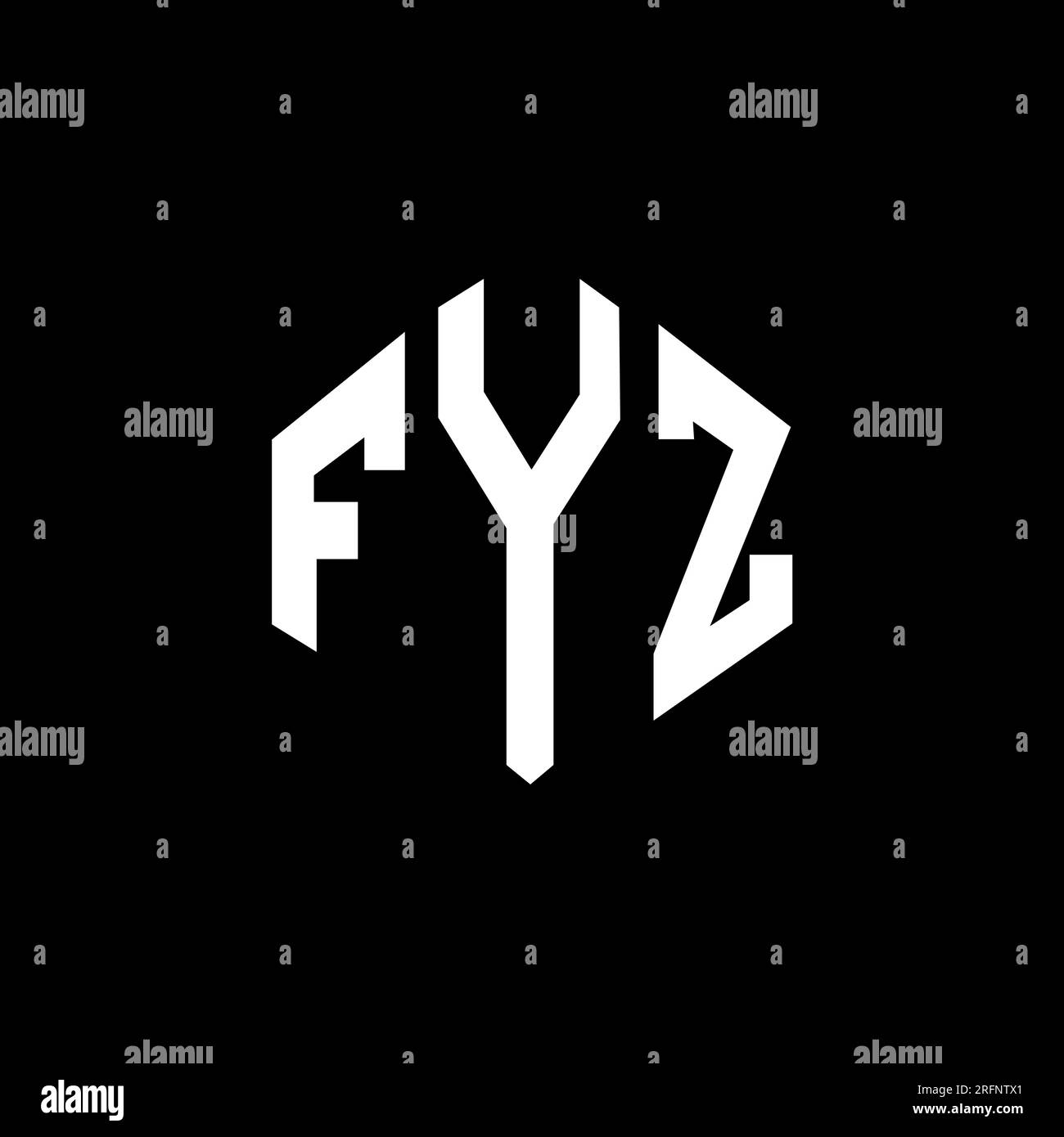 FYZ letter logo design with polygon shape. FYZ polygon and cube shape logo design. FYZ hexagon ...