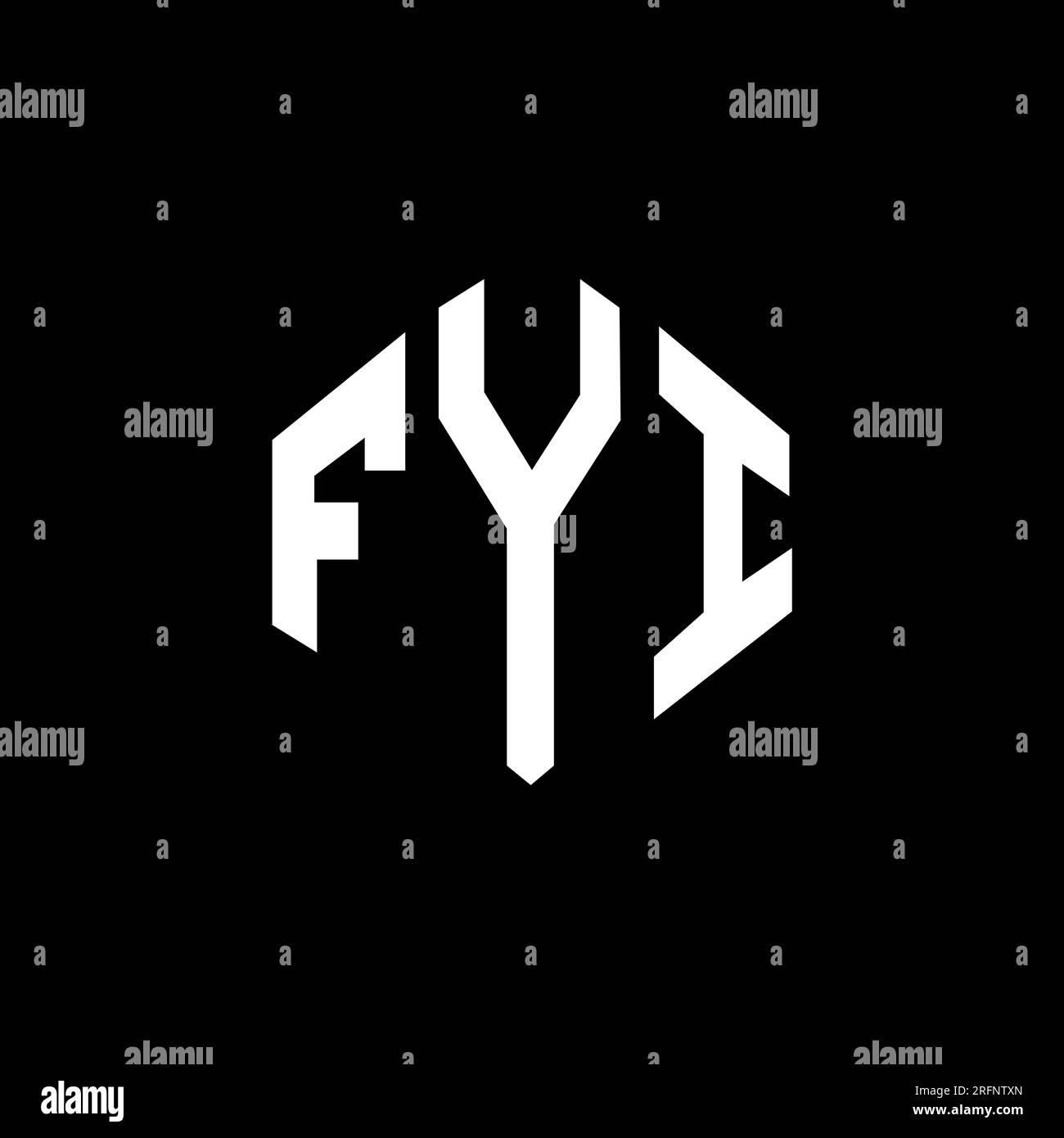 FYI letter logo design with polygon shape. FYI polygon and cube shape ...