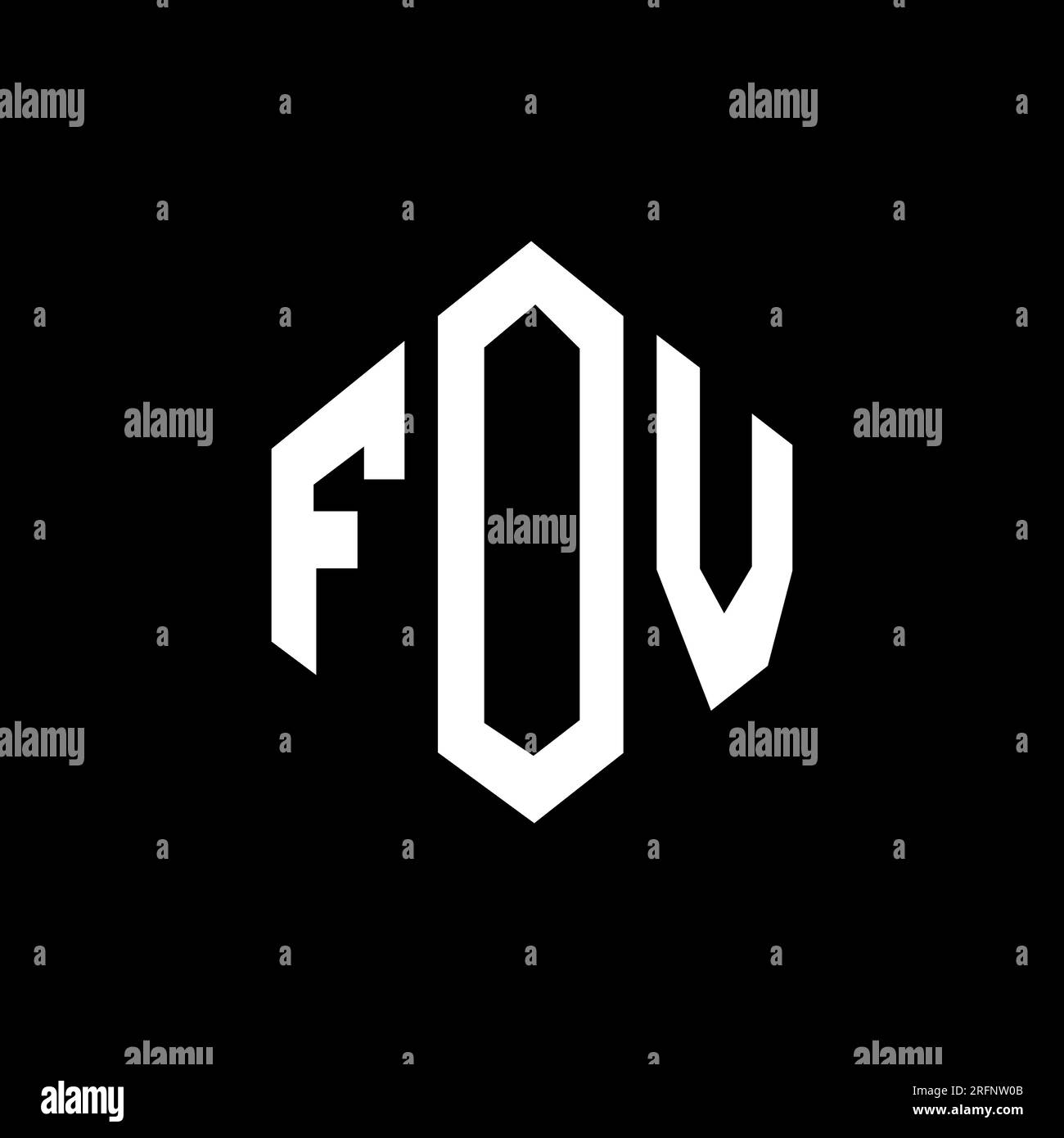 FOV letter logo design with polygon shape. FOV polygon and cube shape ...
