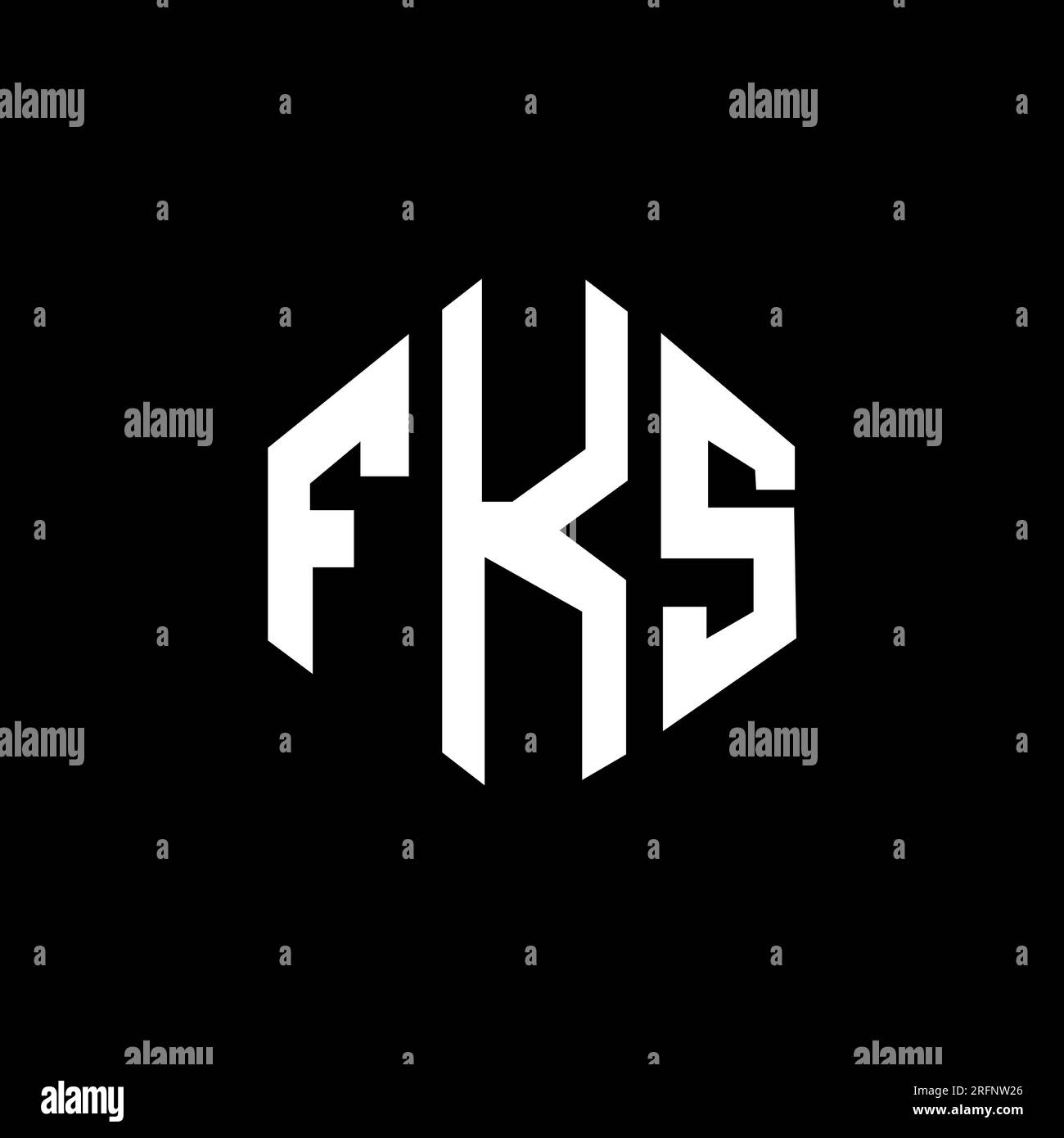 FKS letter logo design with polygon shape. FKS polygon and cube shape ...
