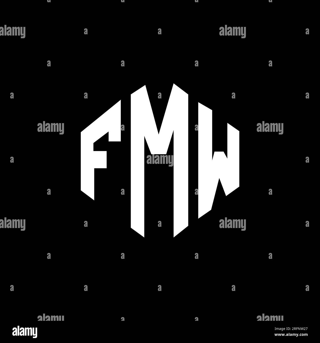 FMW letter logo design with polygon shape. FMW polygon and cube shape ...