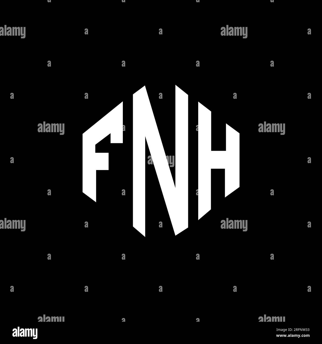 FNH letter logo design with polygon shape. FNH polygon and cube shape ...