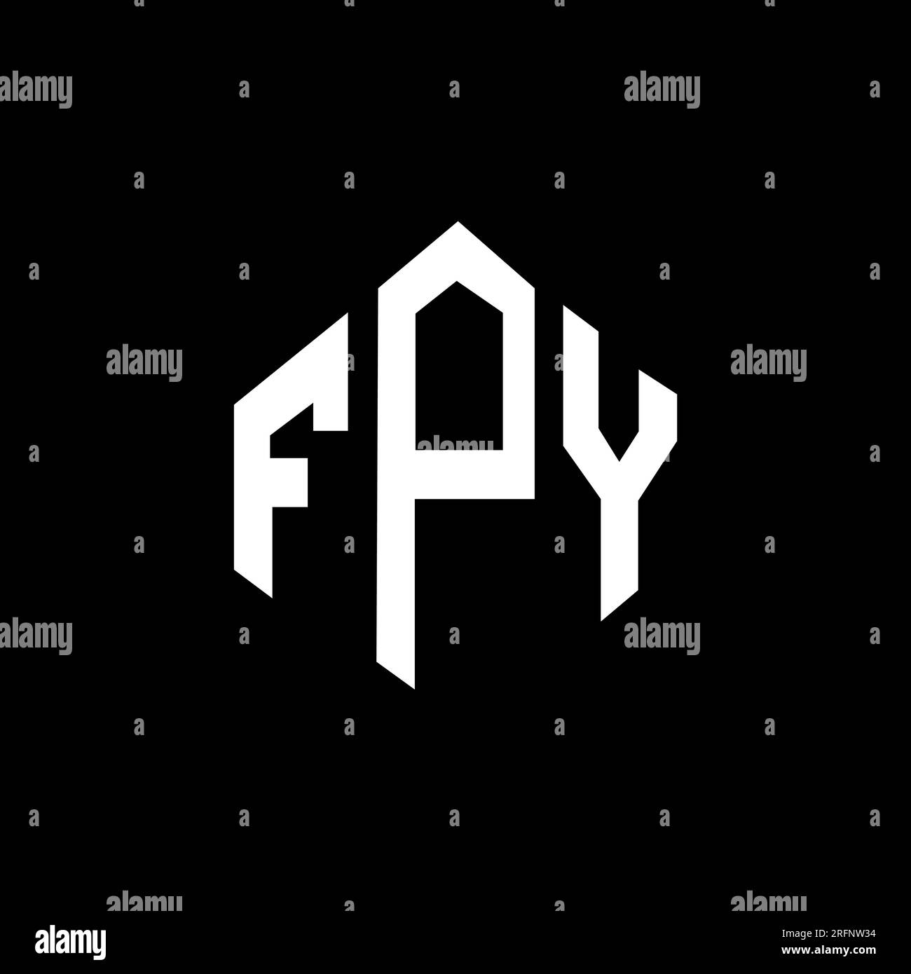 FPY letter logo design with polygon shape. FPY polygon and cube shape ...