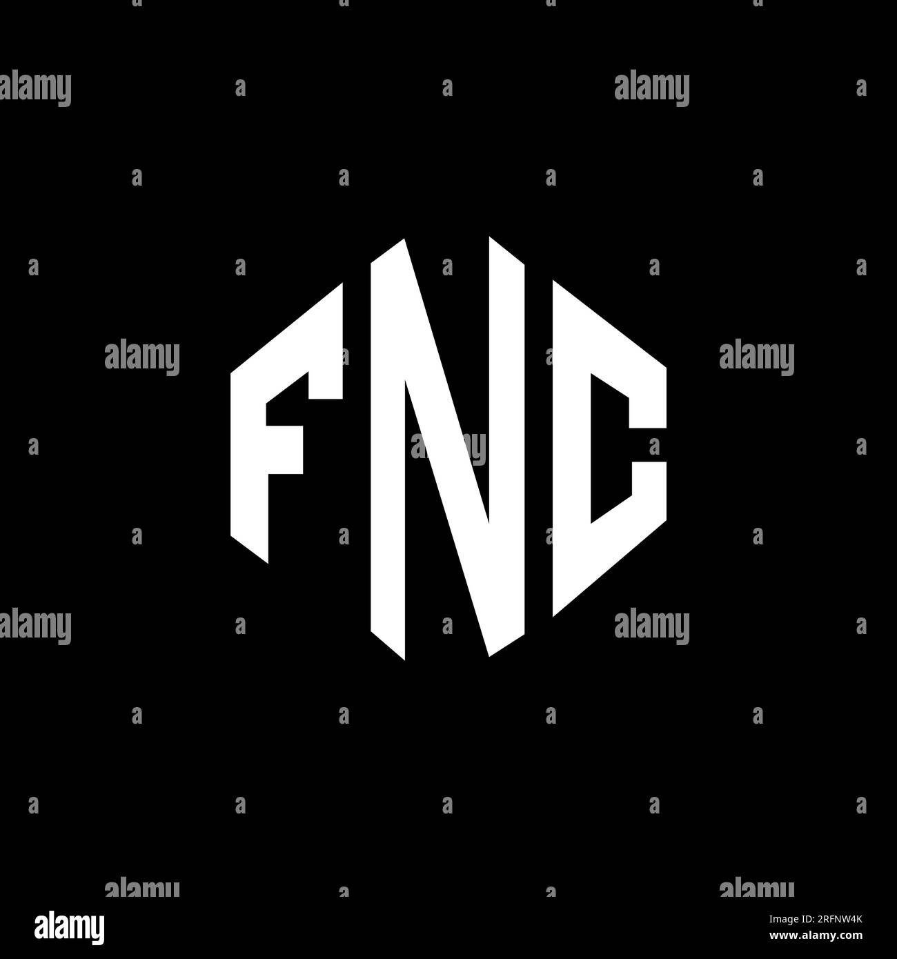 FNC letter logo design with polygon shape. FNC polygon and cube shape logo design. FNC hexagon ...