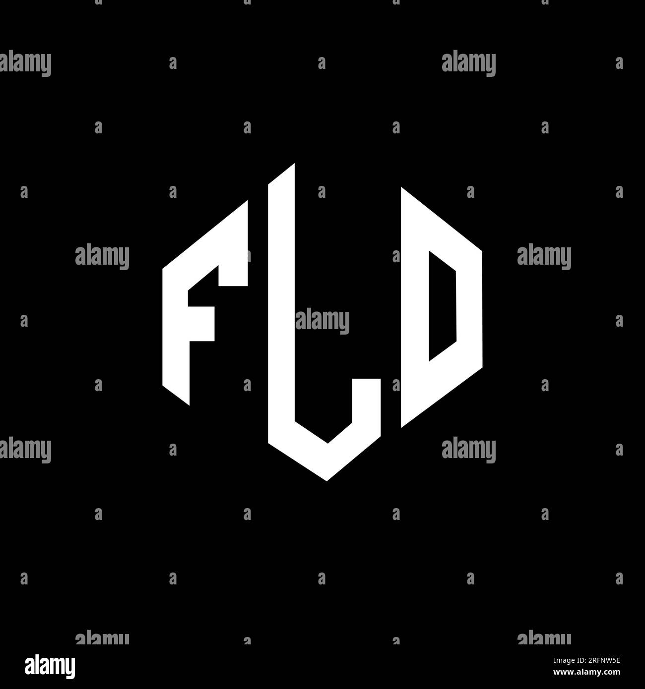 FLO letter logo design with polygon shape. FLO polygon and cube shape ...