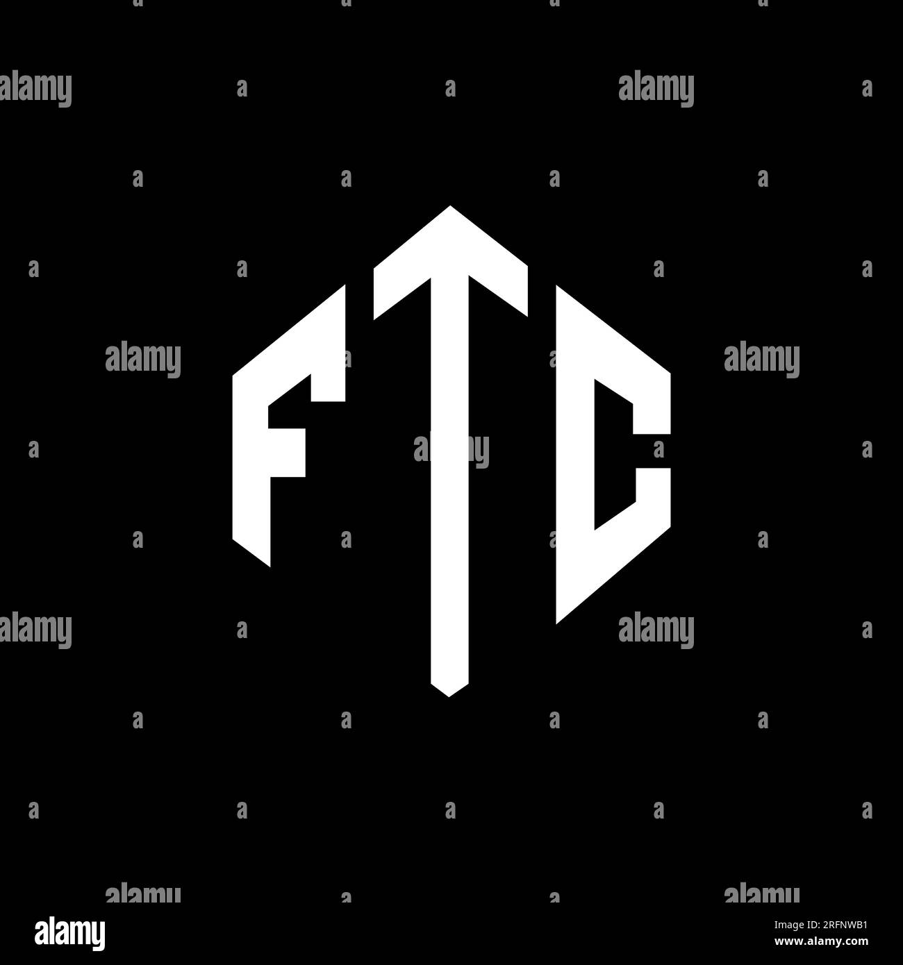 FTC letter logo design with polygon shape. FTC polygon and cube shape ...