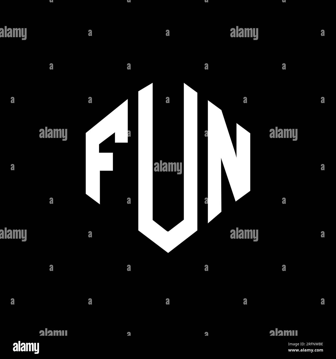 FUN letter logo design with polygon shape. FUN polygon and cube shape ...