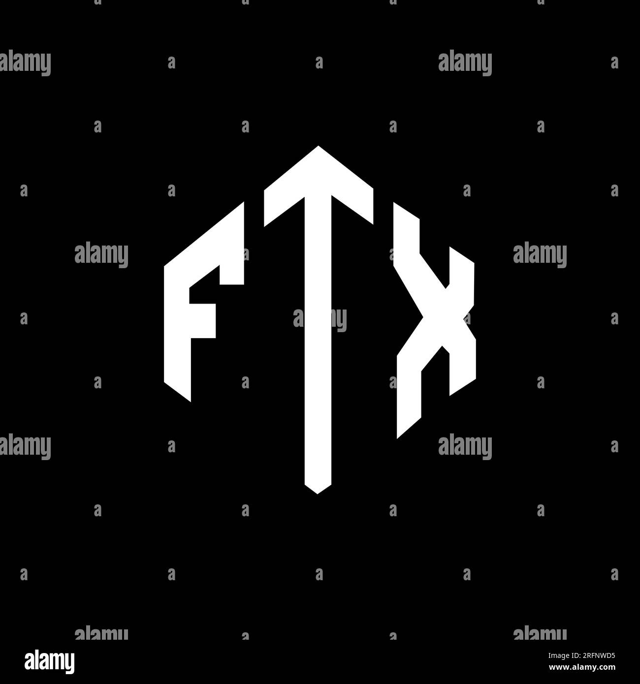 FTX letter logo design with polygon shape. FTX polygon and cube shape ...