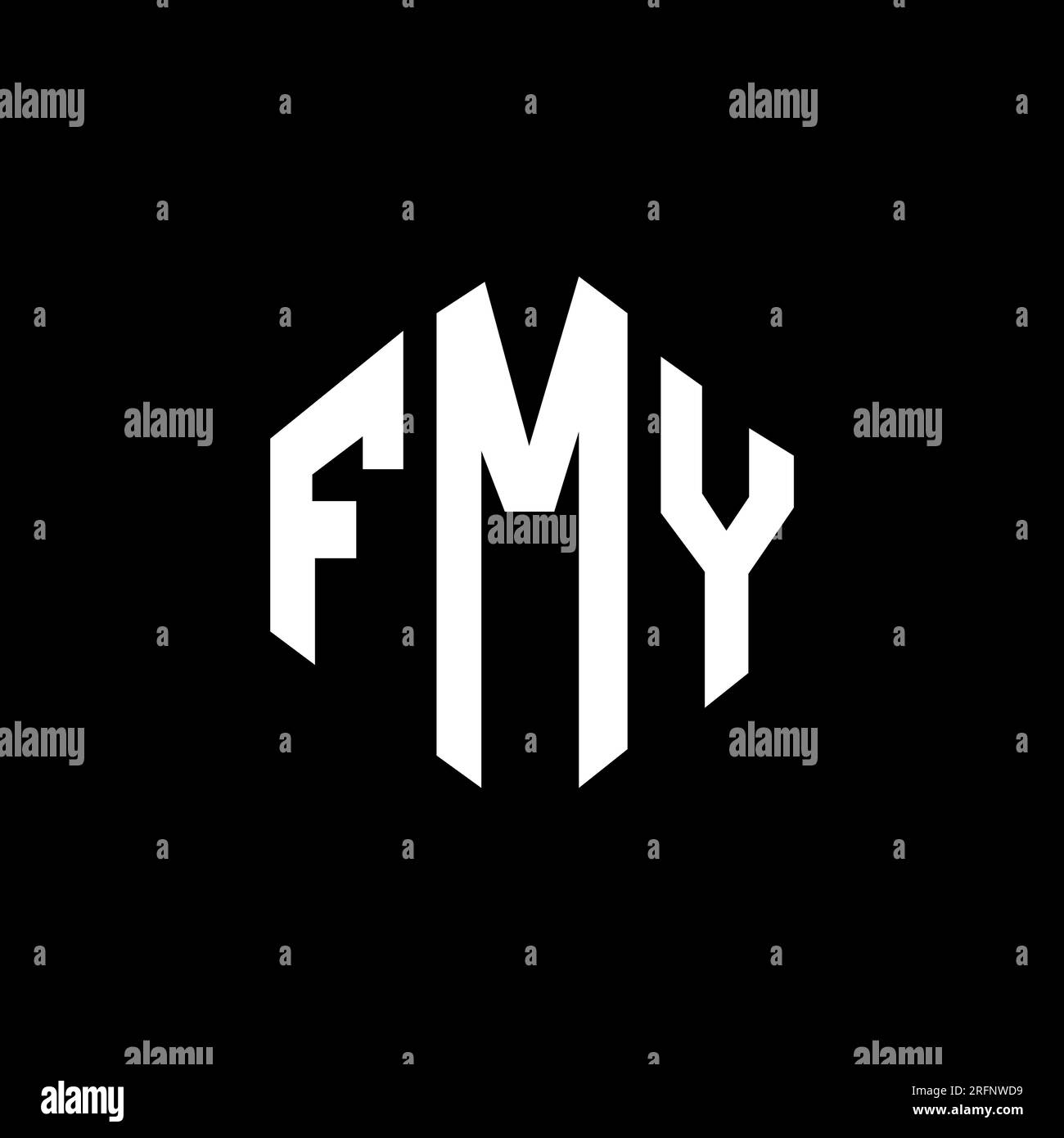 FMY letter logo design with polygon shape. FMY polygon and cube shape ...