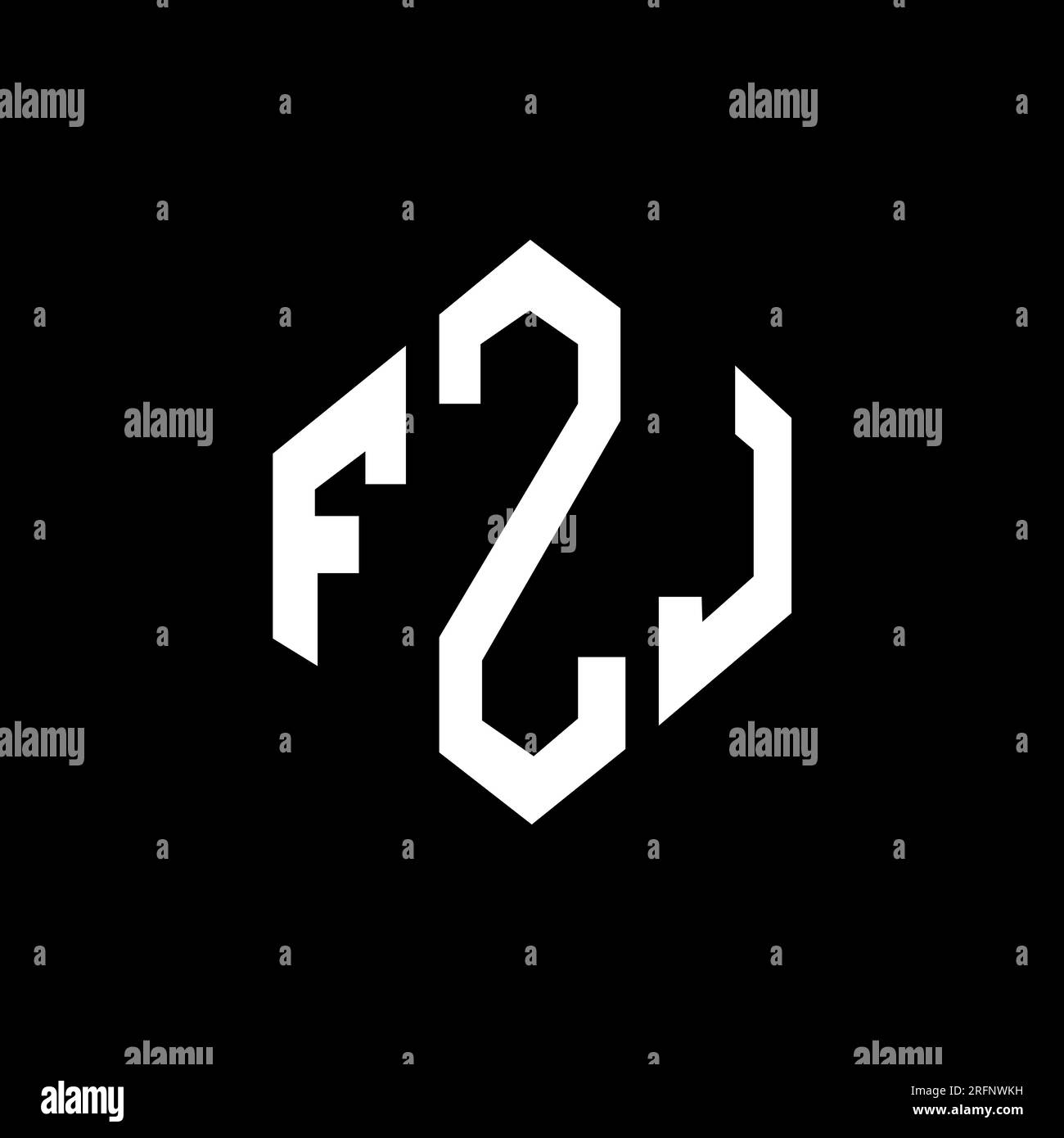 FZJ letter logo design with polygon shape. FZJ polygon and cube shape ...