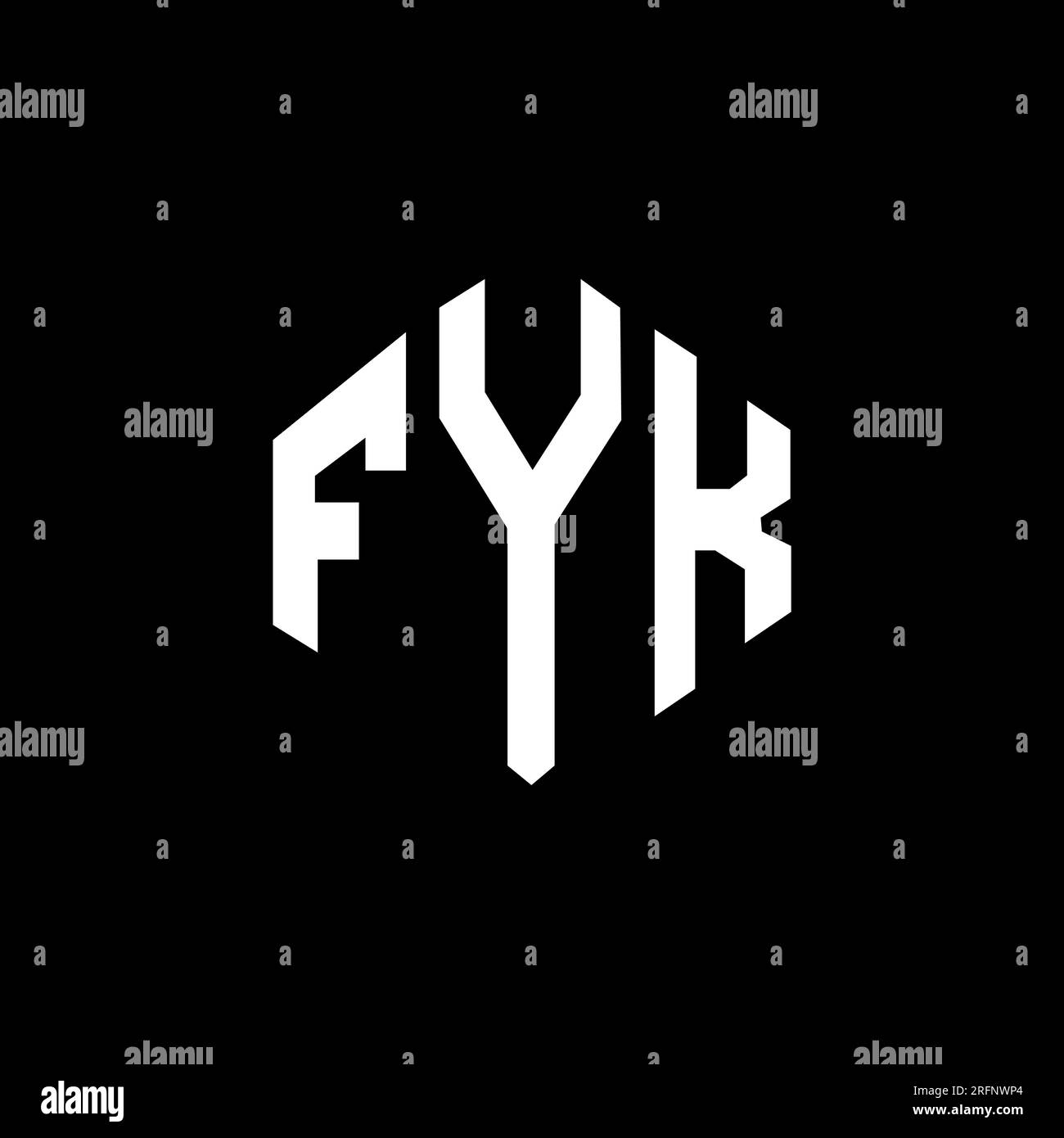 FYK letter logo design with polygon shape. FYK polygon and cube shape ...