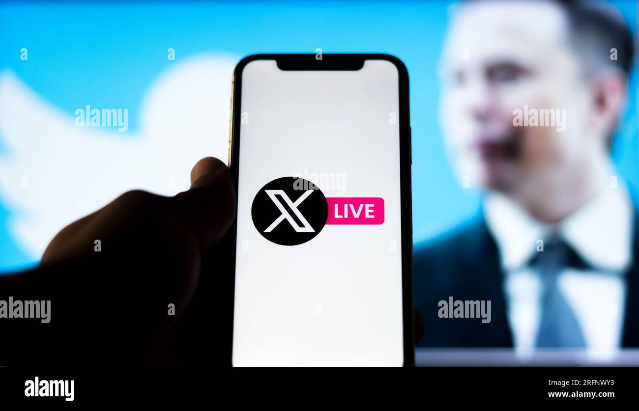 X Twitter Live Video Feature announcing by Elon Musk Stock Photo - Alamy