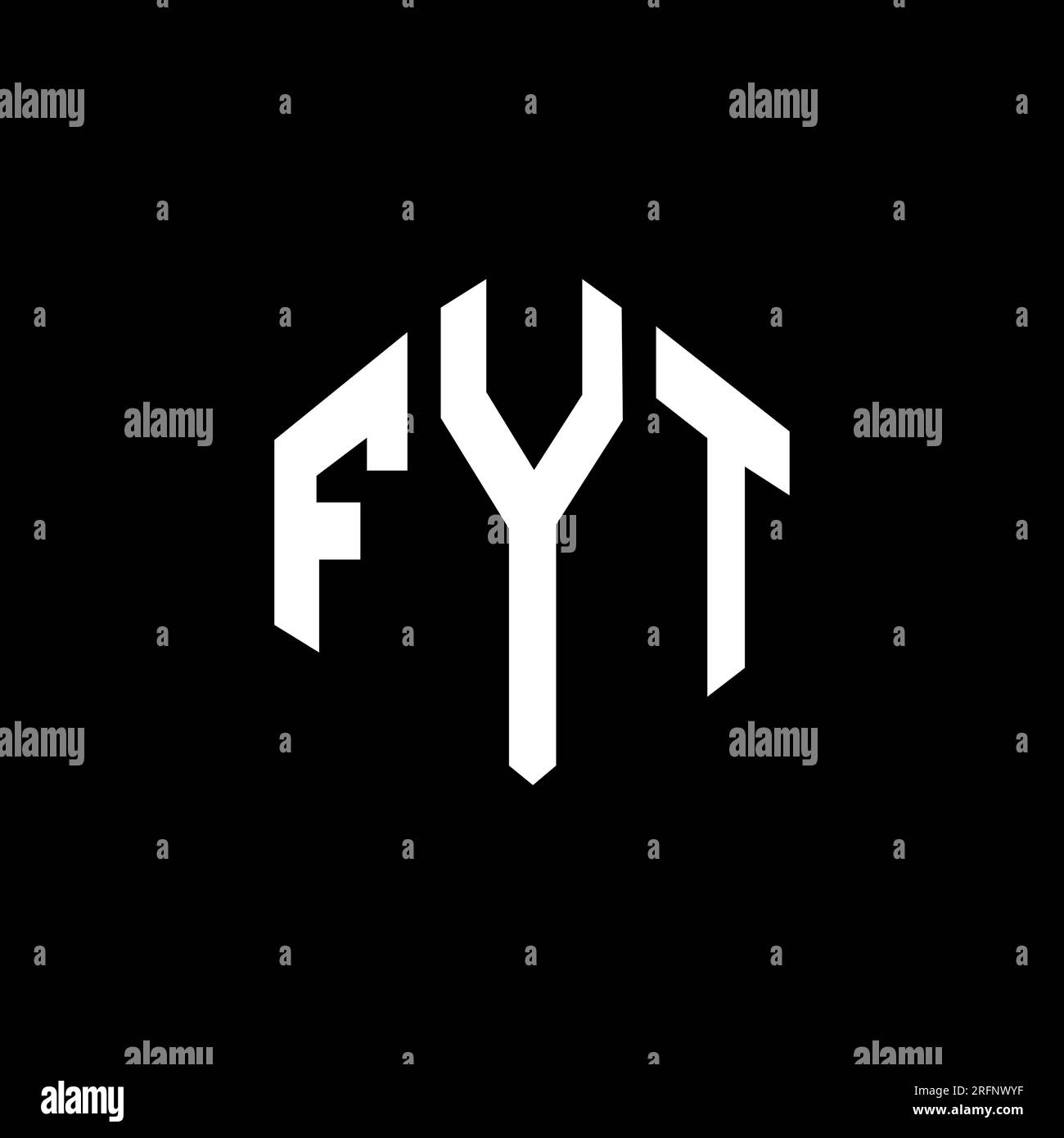 FYT letter logo design with polygon shape. FYT polygon and cube shape ...