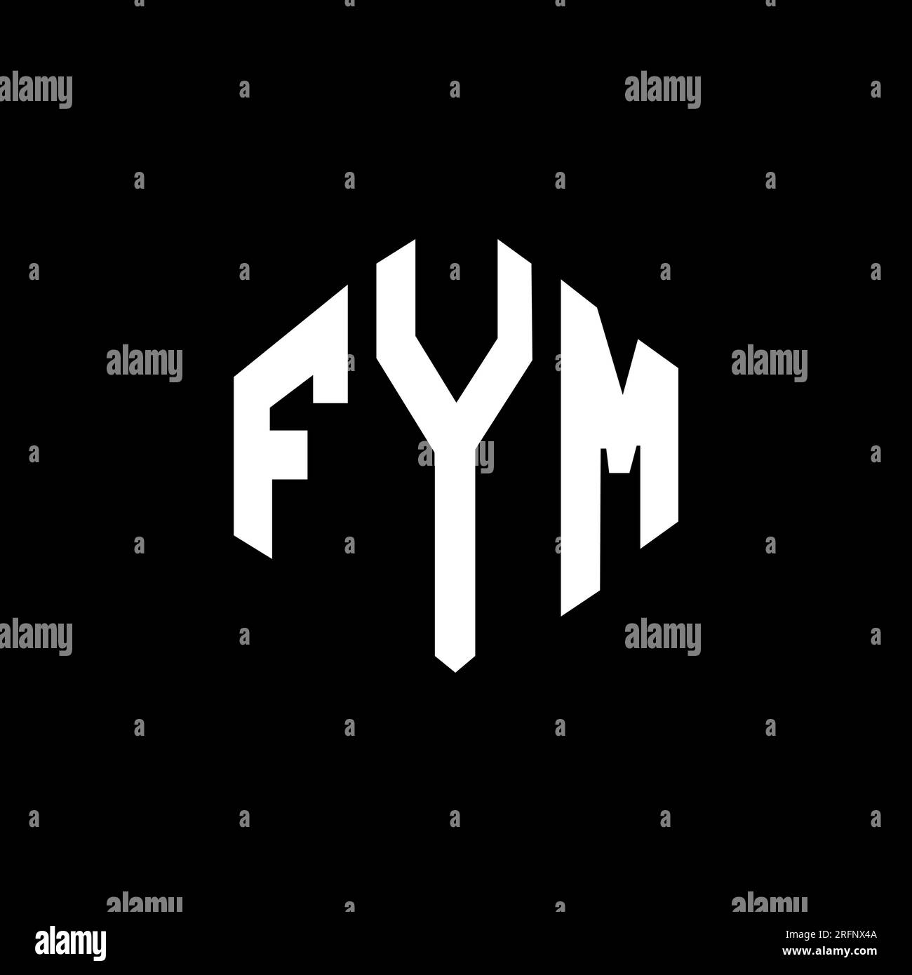 FYM letter logo design with polygon shape. FYM polygon and cube shape ...