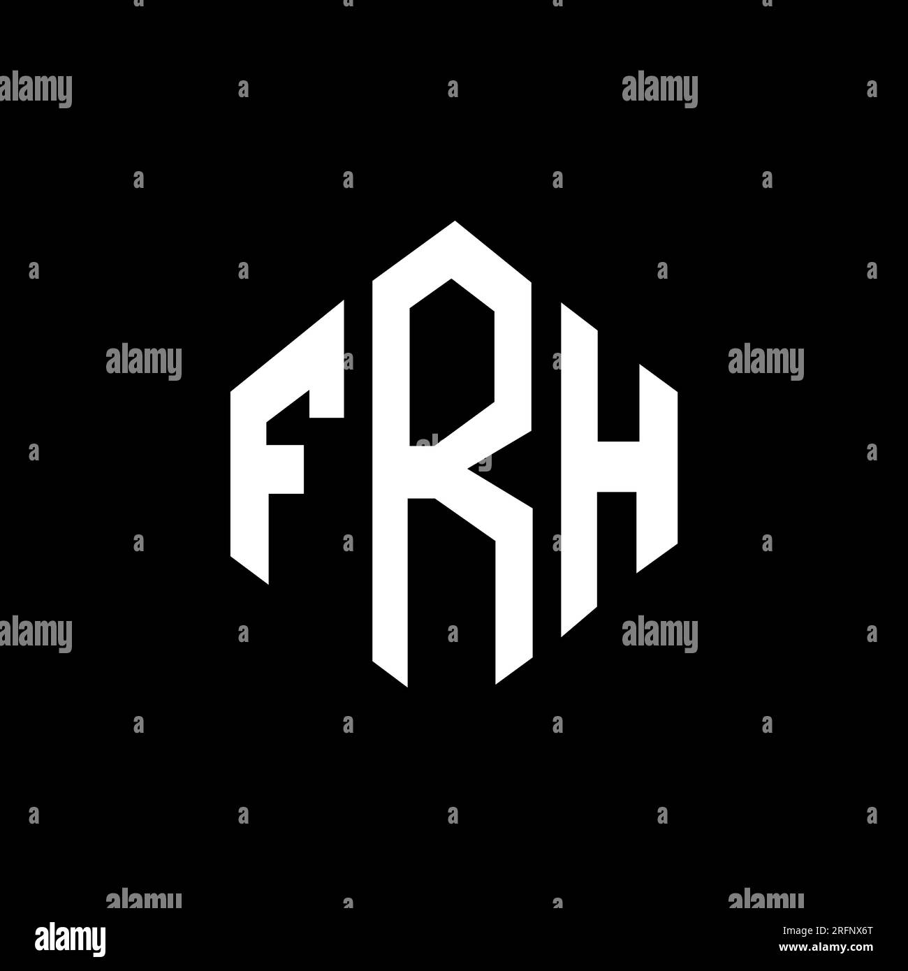 FRH letter logo design with polygon shape. FRH polygon and cube shape ...