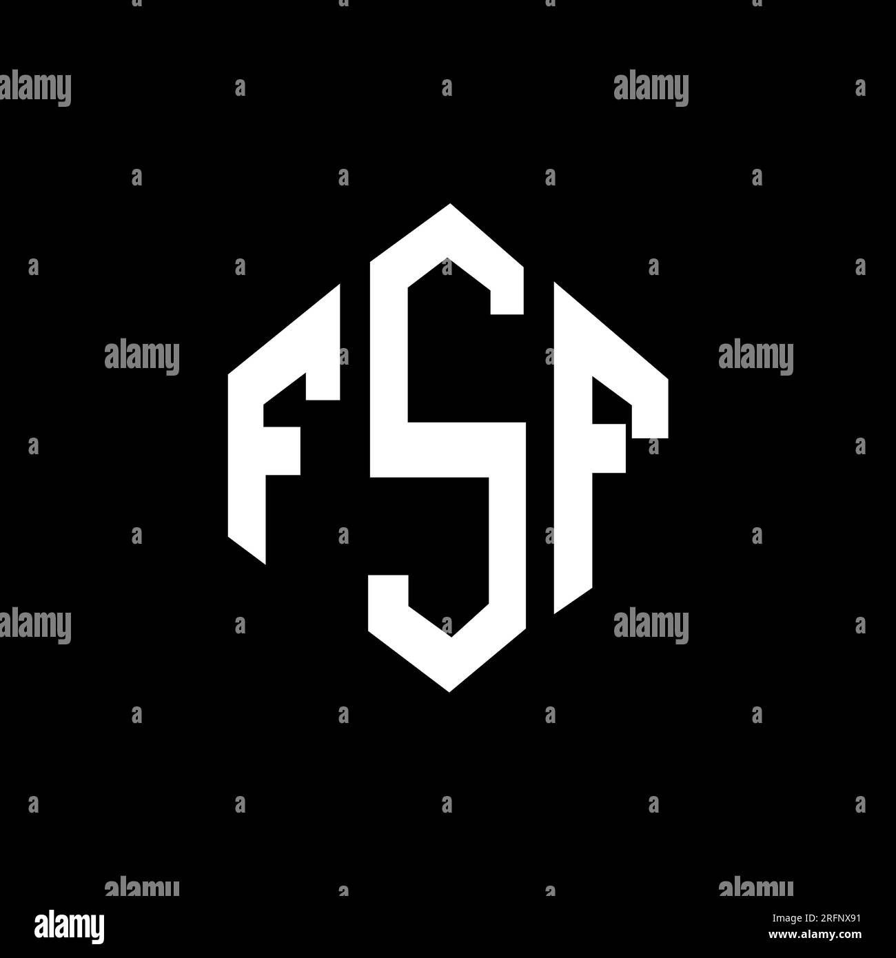 FSF letter logo design with polygon shape. FSF polygon and cube shape ...