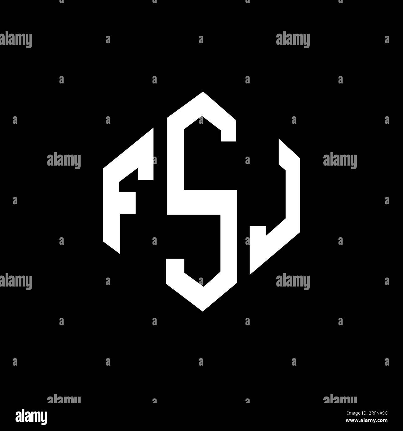 FSJ letter logo design with polygon shape. FSJ polygon and cube shape ...