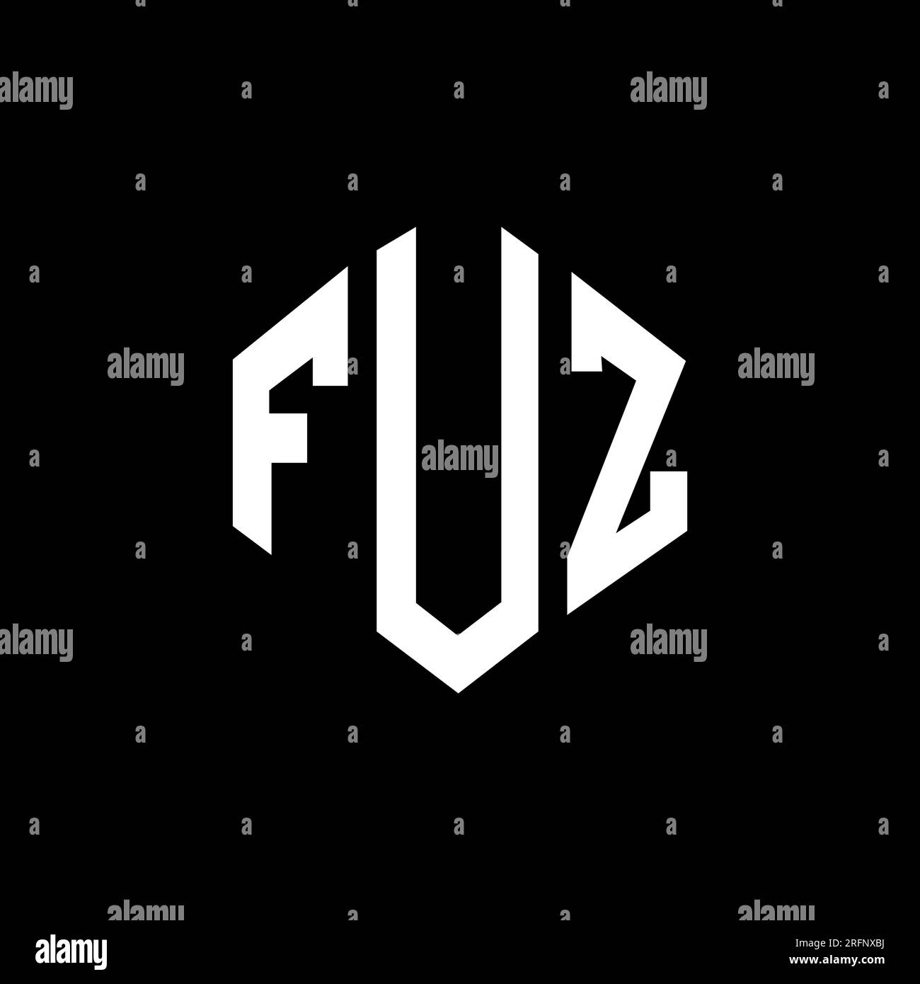 FUZ letter logo design with polygon shape. FUZ polygon and cube shape ...