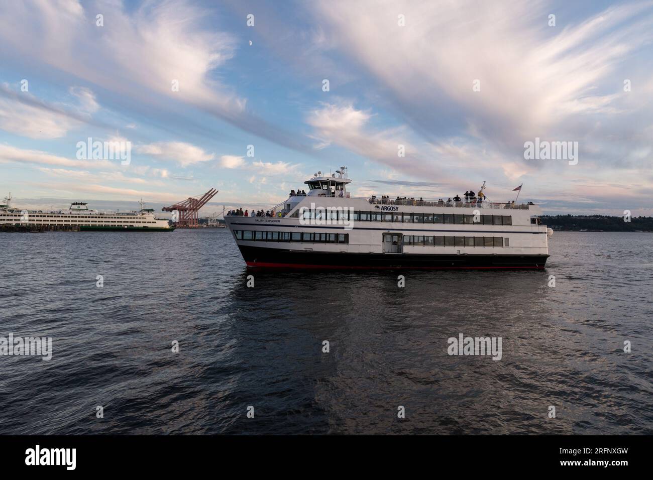 Seattle, USA. 26 Jul, 2023. Argosy boat on Elliott bay Stock Photo - Alamy