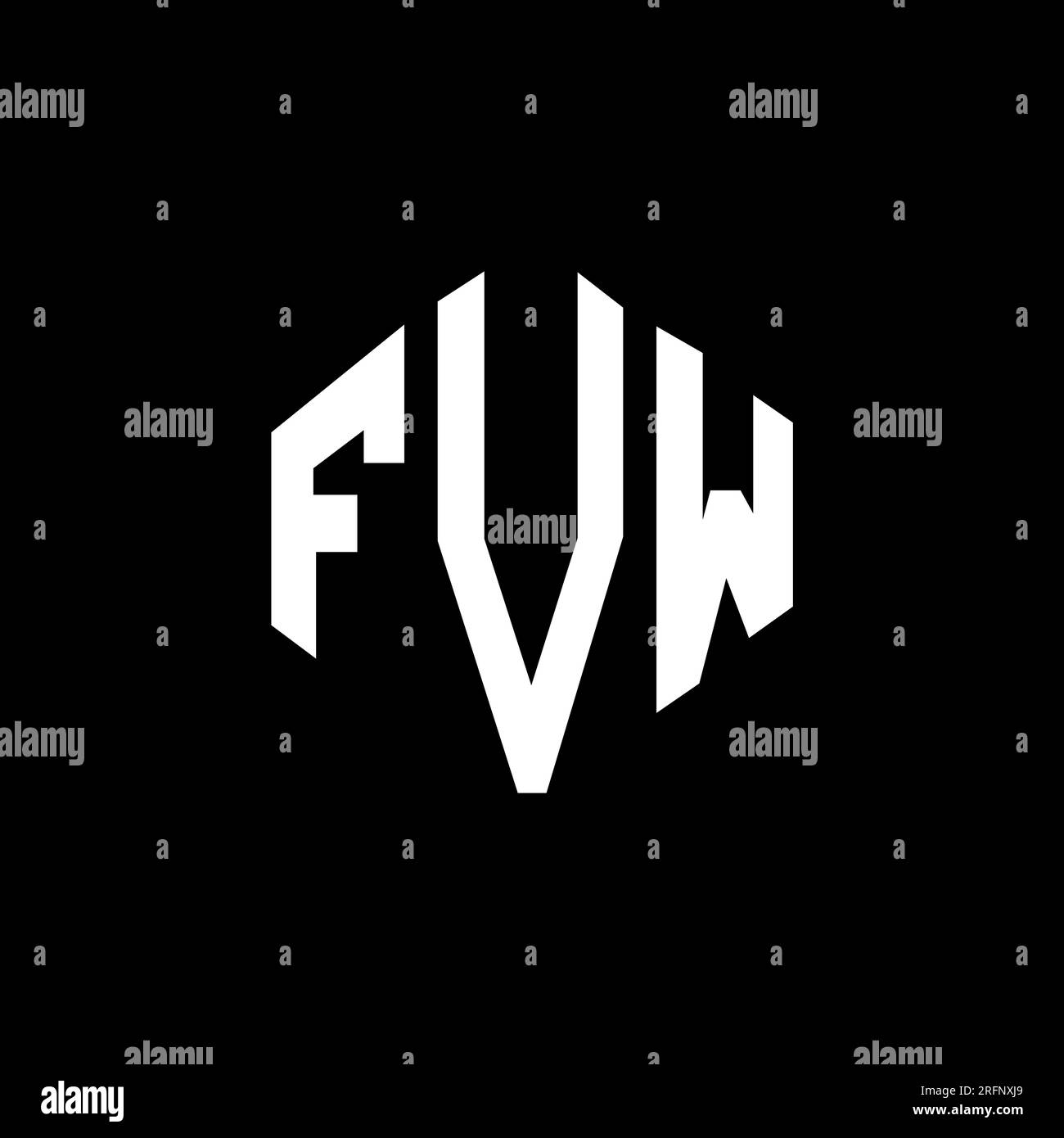 FVW letter logo design with polygon shape. FVW polygon and cube shape ...