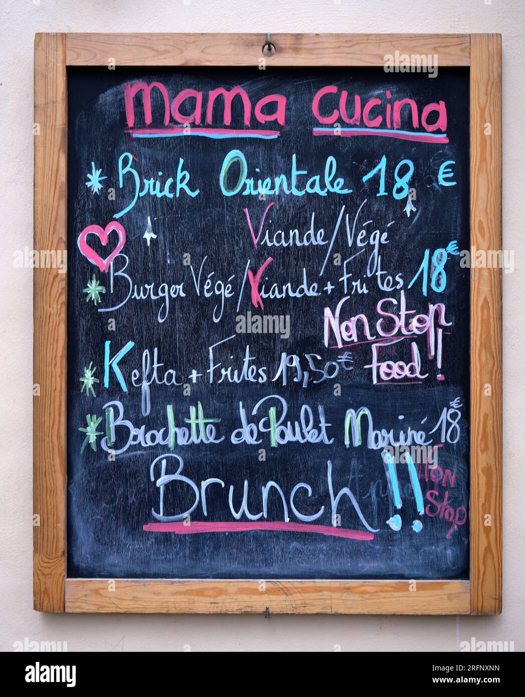 Restaurant Menu Board in Le Panier District Marseille France Stock ...