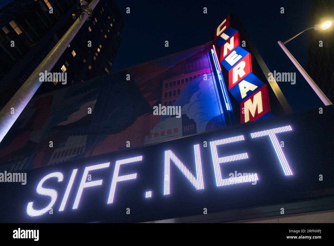 Seattle, USA. 28 Jul, 2023. The Cinerama in Belltown now owned by Siff ...