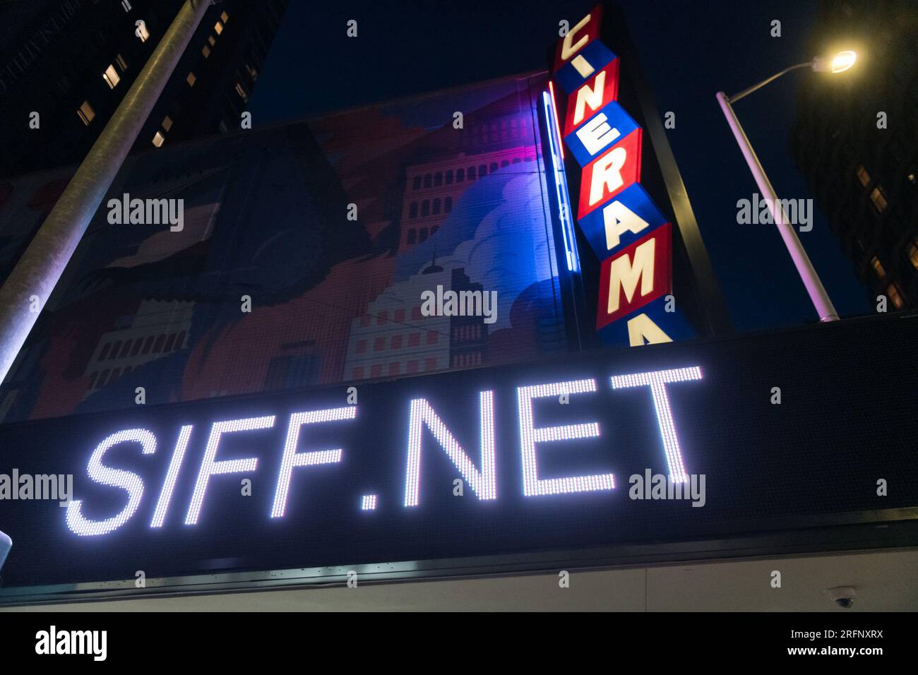 Seattle, USA. 28 Jul, 2023. The Cinerama in Belltown now owned by Siff ...