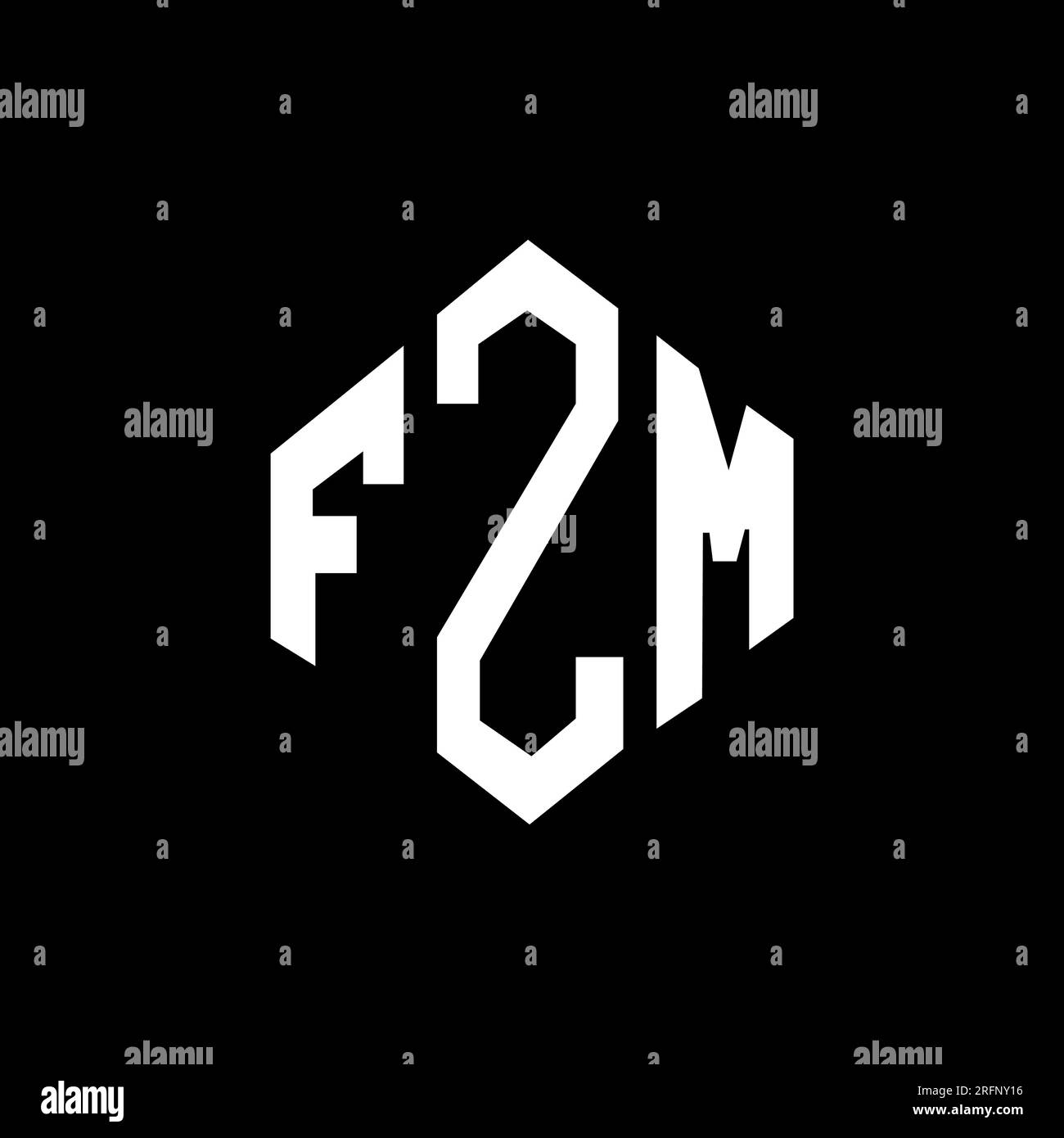 FZM letter logo design with polygon shape. FZM polygon and cube shape ...